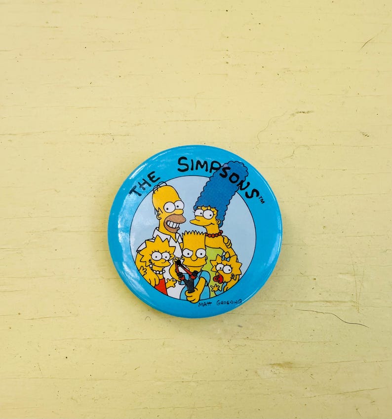 Vintage the Simpson's Button, Bart Simpson Pin, Vintage 1990s Novelty ...