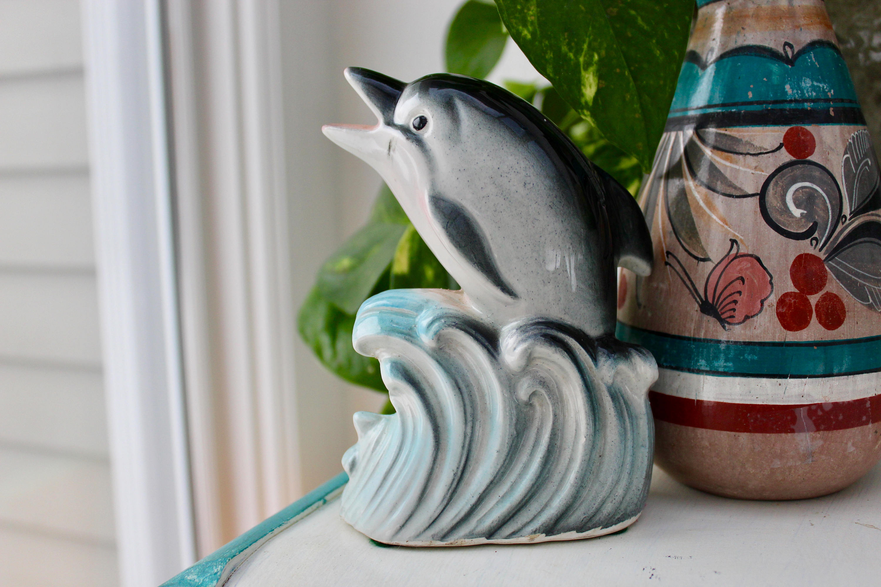 RESERVED FOR JEN- Vintage Dolphin Bank, Vintage Japanese Dolphin Bank ...