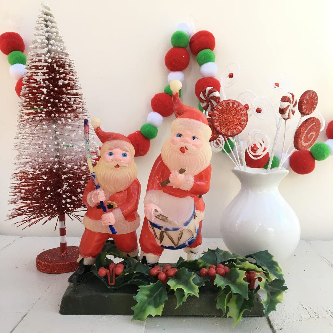 Vintage Santa Christmas Decoration, Kitschy Christmas Decor, Vintage ...