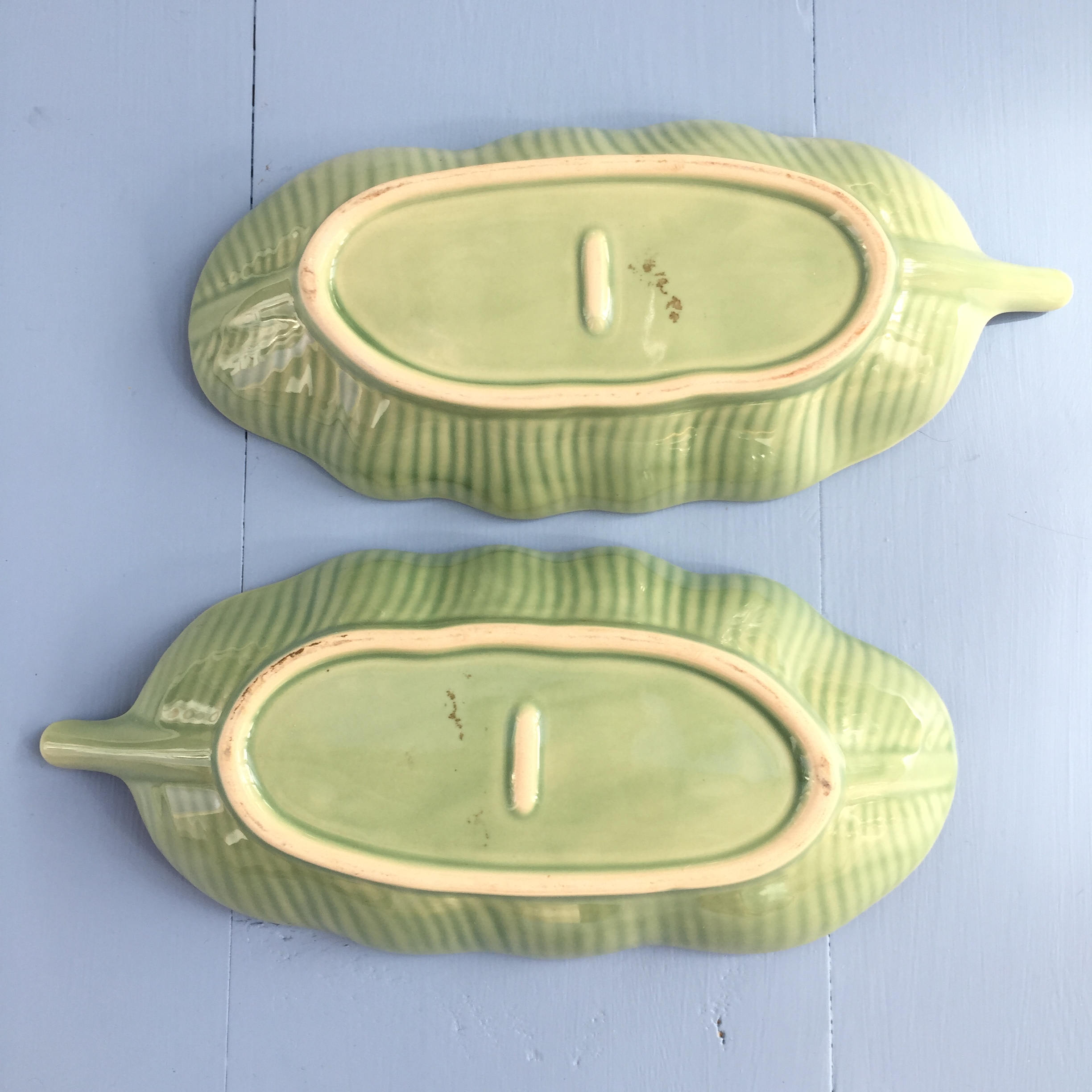 Vintage Ceramic Leaf Dishes, Vintage Decorative Ceramic Trays, Mid ...