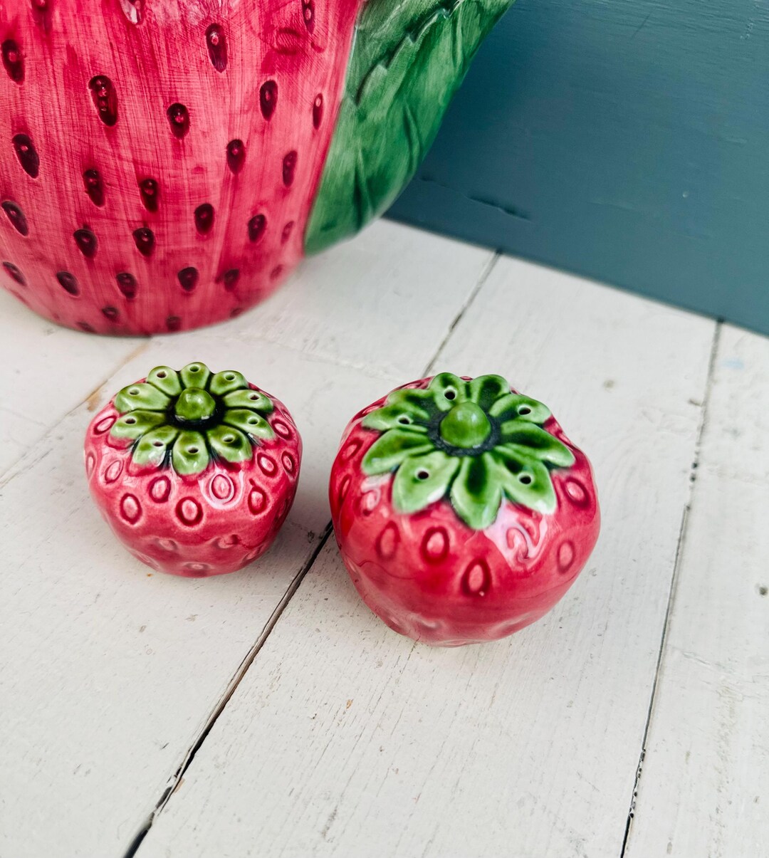 Vintage Cemar California Pottery Strawberry Salt and Pepper Shakers ...
