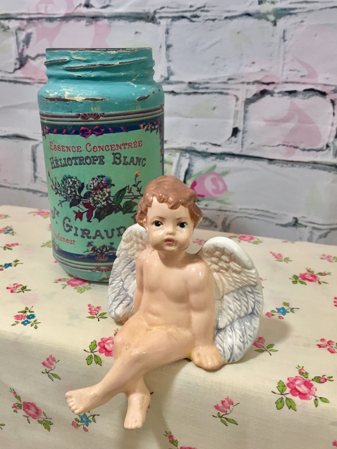 Vintage Angel Shelf Sitter, Vintage Ceramic Angel Cherub, Vintage ...