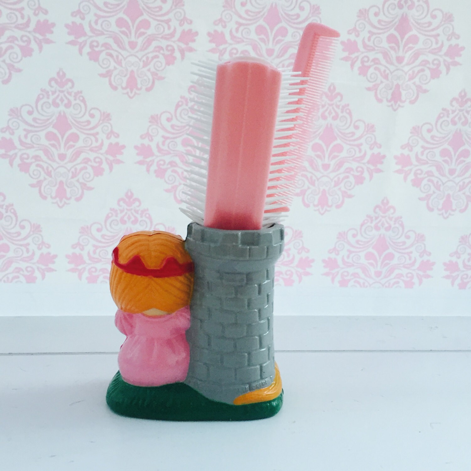 Vintage 1990s Rapunzel Comb and Brush with Holder NIB, Little Girl Hair ...