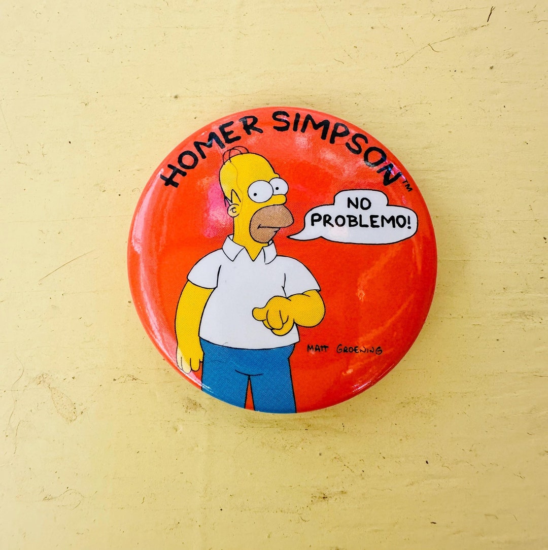 Vintage Simpsons Button, Vintage Simpsons Pin, Vintage Homer Simpson ...
