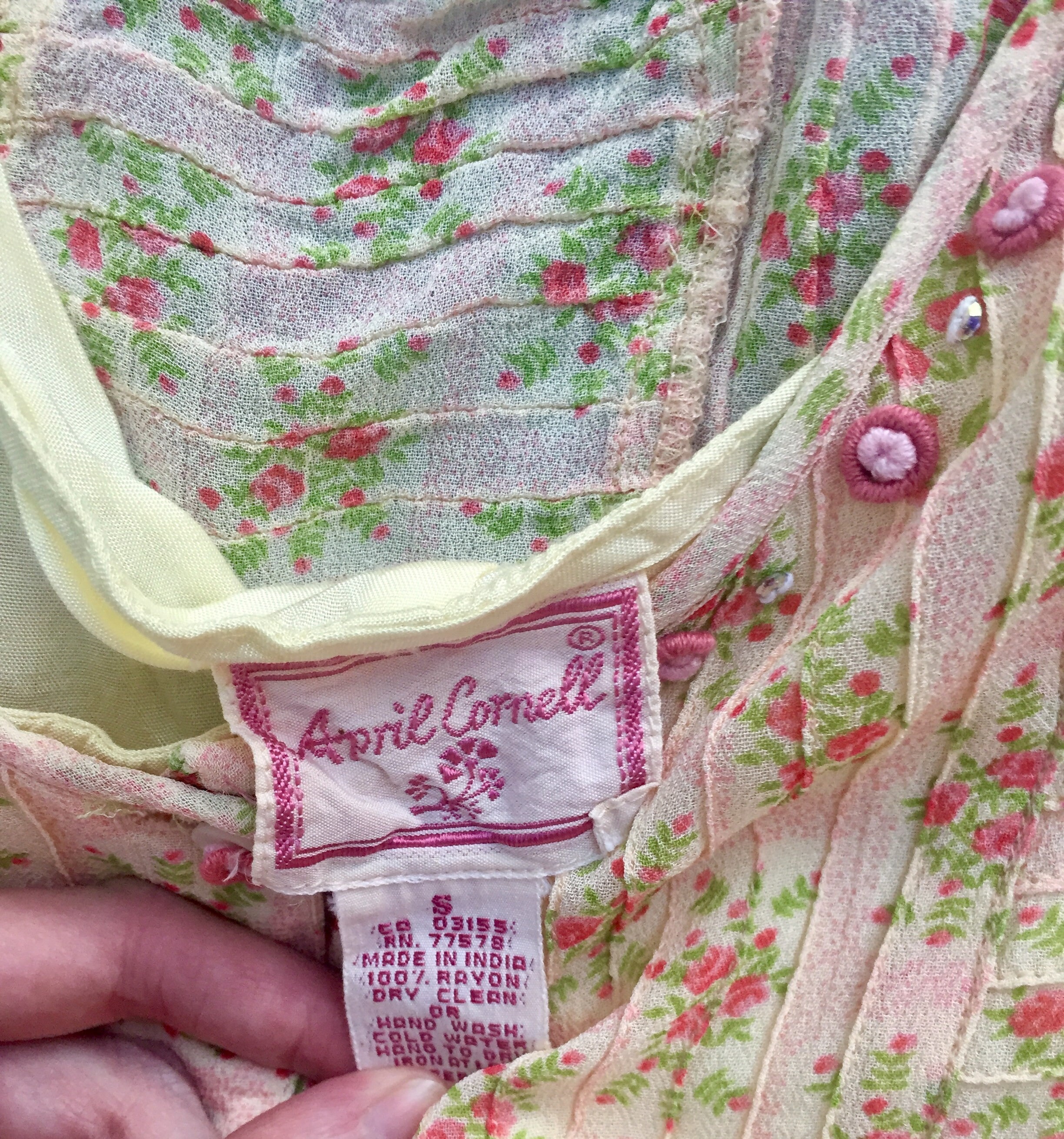 Vintage April Cornell Dress, Women's Size Small, Long Vintage Dress ...