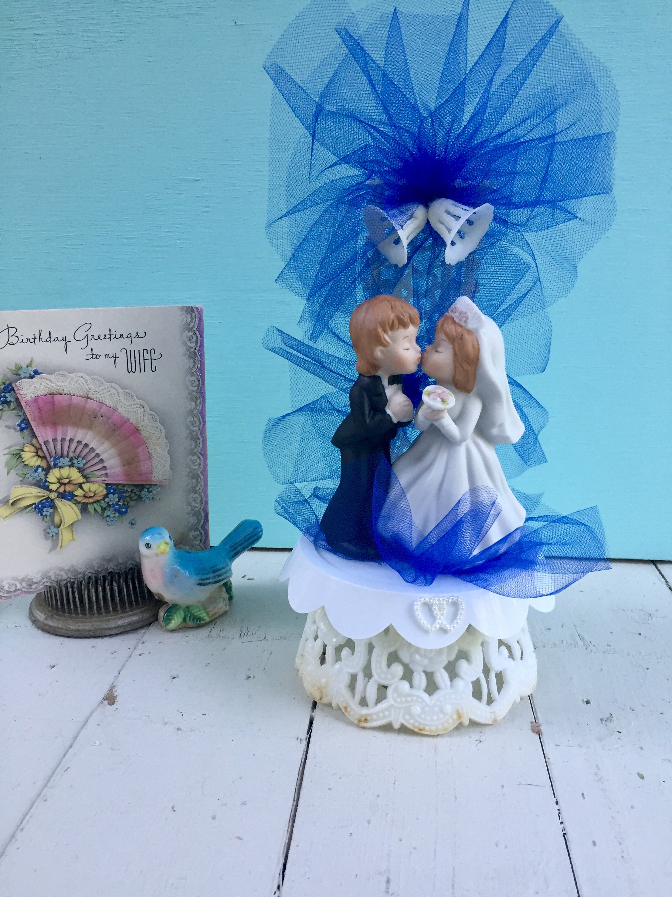 Vintage Wedding Cake Topper, Vintage Ceramic Wedding Cake Topper ...