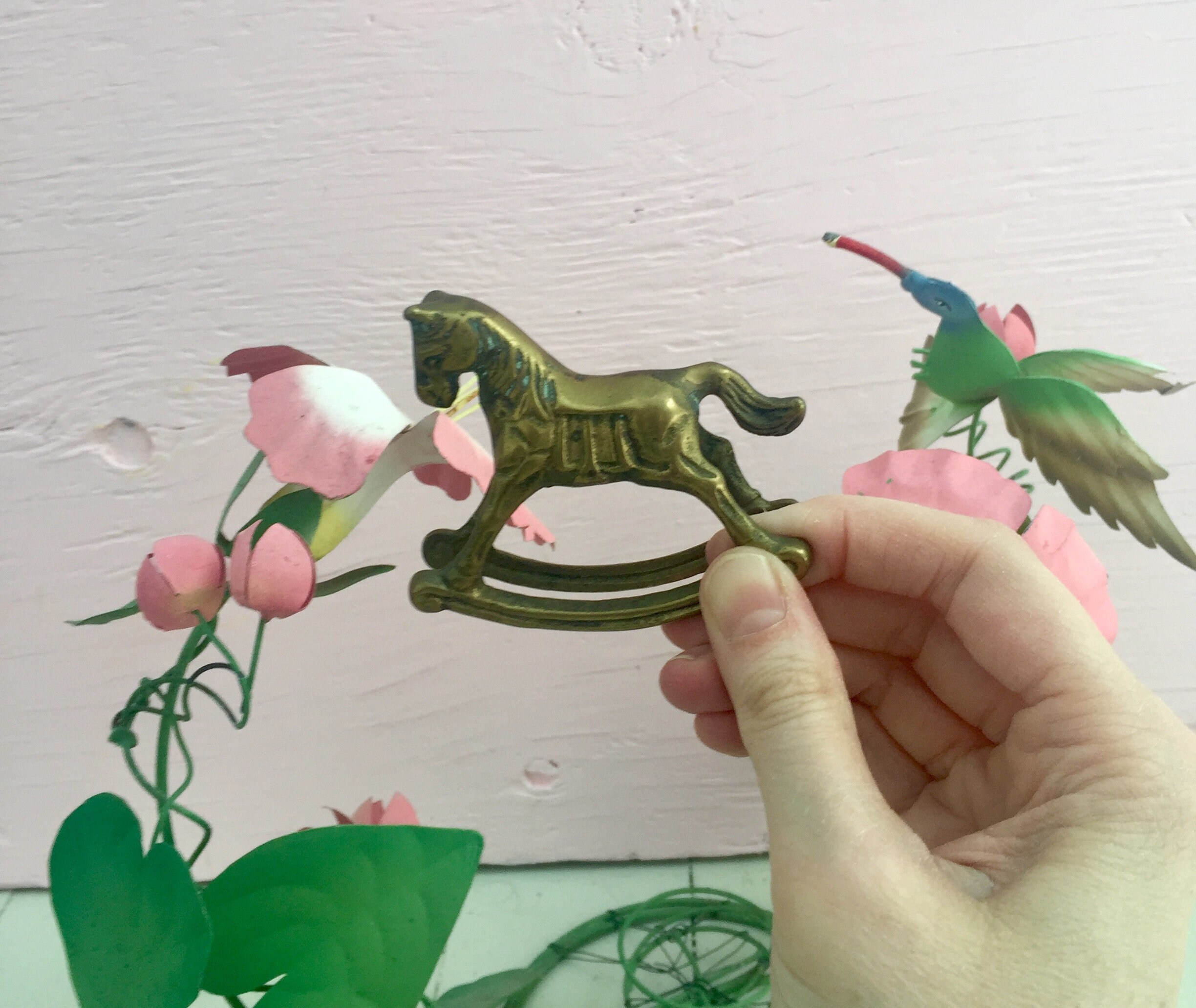 Vintage Small Brass Rocking Horse, Vintage Brass Rocking Horse, Vintage ...