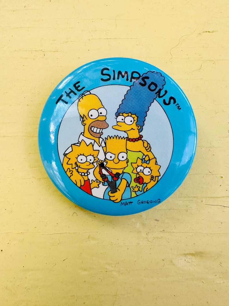 Vintage the Simpson's Button, Bart Simpson Pin, Vintage 1990s Novelty ...