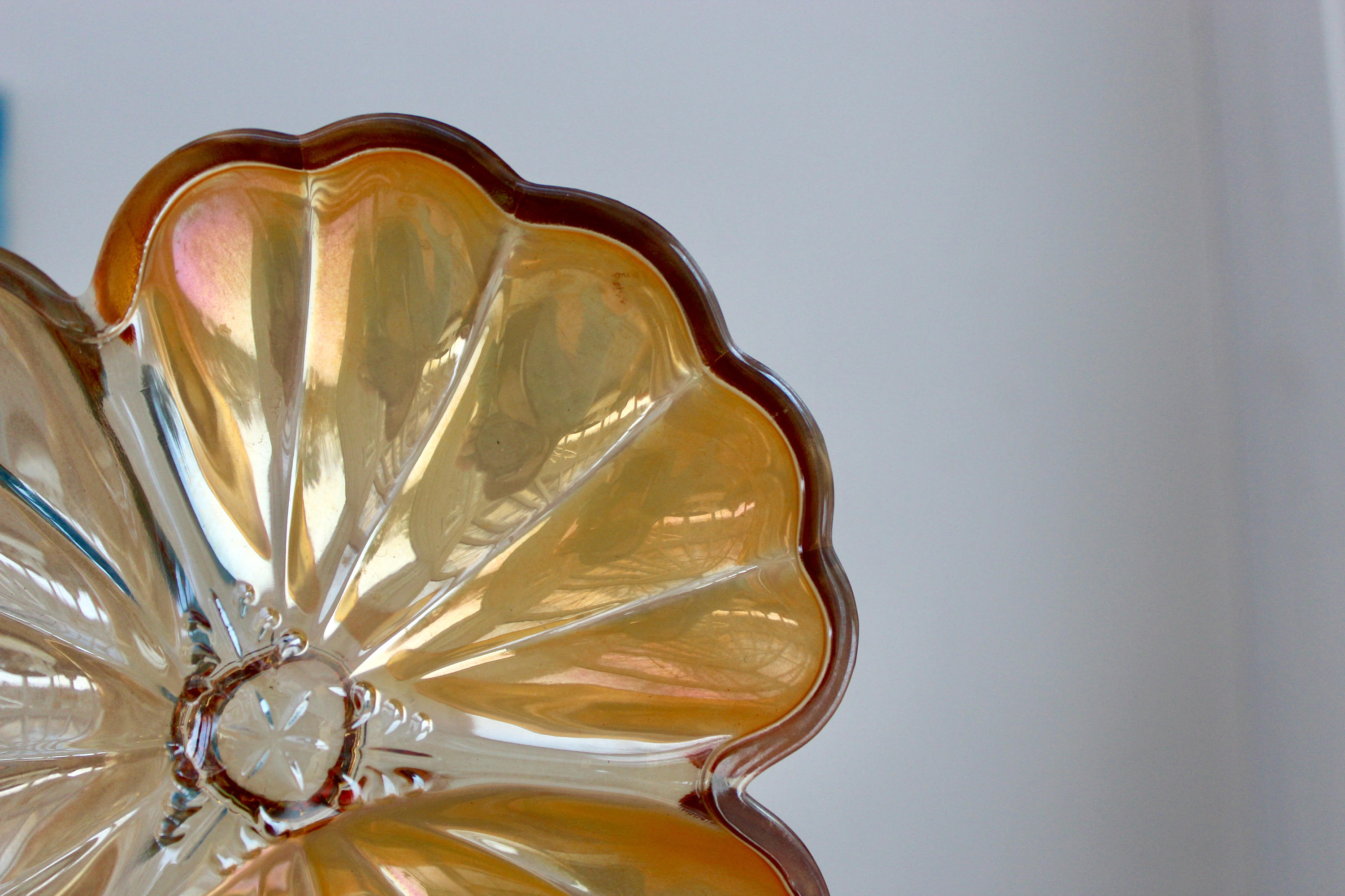 Vintage Amber Glass Trays, Set of Two, Vintage Amber Glass Leaf Trays ...