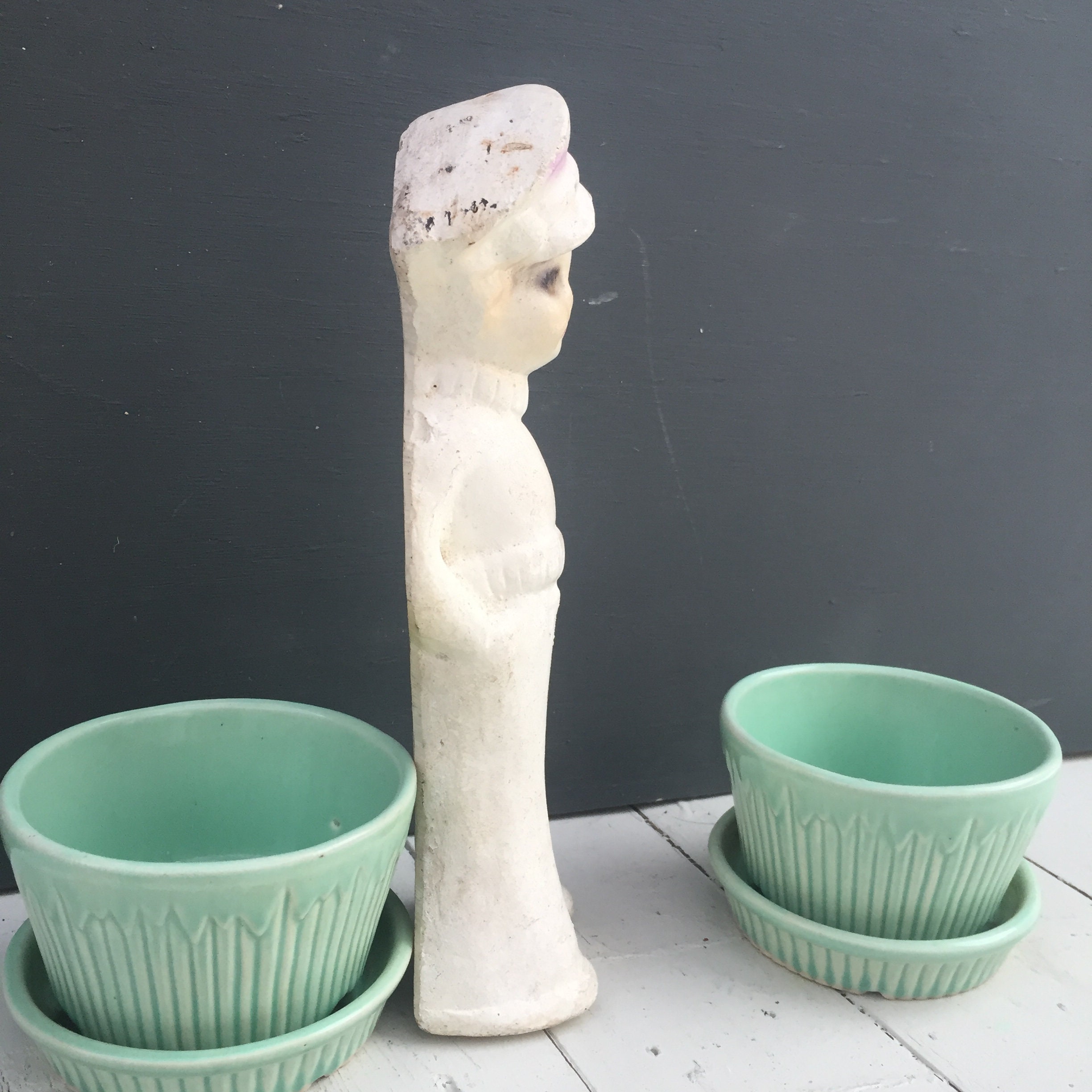 Vintage 1920s Carnival Prize Chalkware Girl Statue, Vintage Chalkware ...