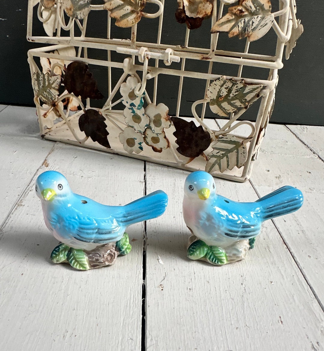 Vintage 1950s Bluebird Salt and Pepper Shakers, Mid Century Bird Salt ...