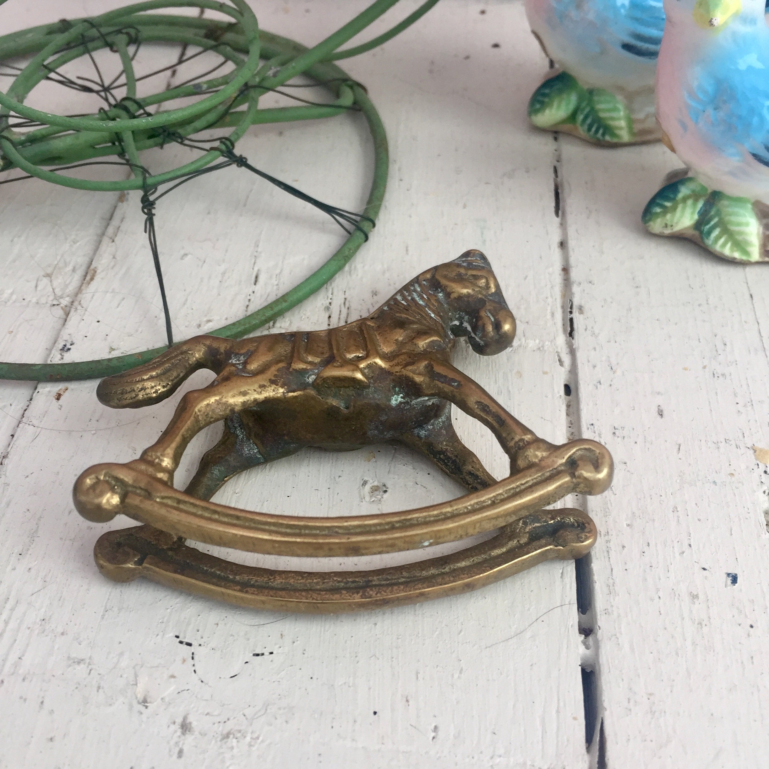 Vintage Small Brass Rocking Horse, Vintage Brass Rocking Horse, Vintage ...