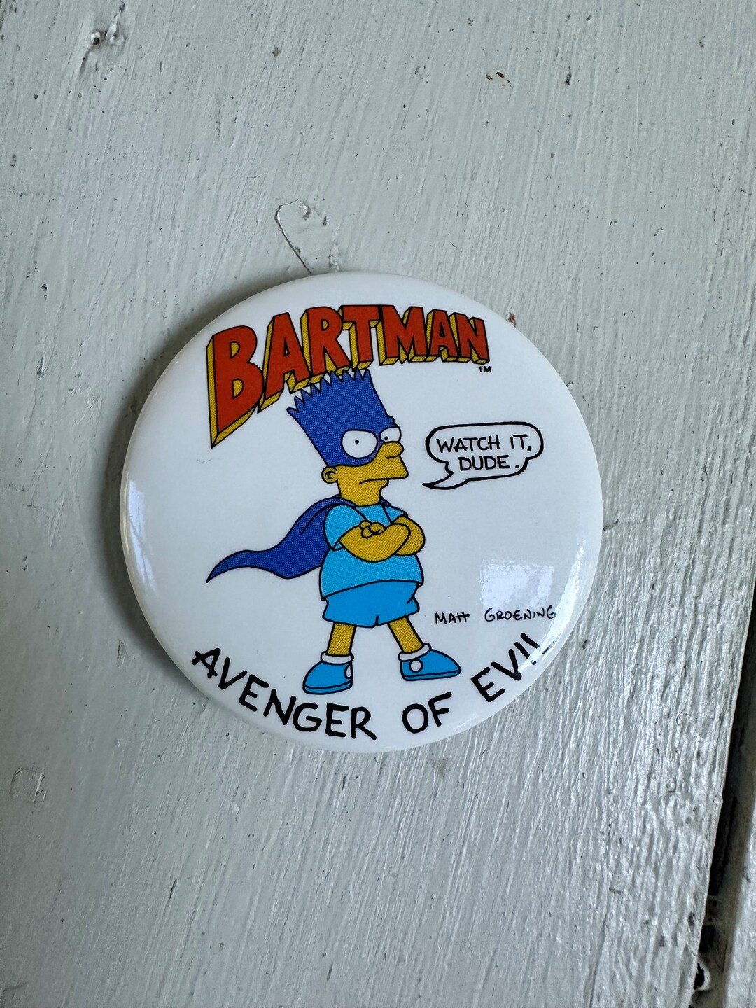Vintage Bart Simpson Button, Bart Simpson Pin, Vintage 1990s Novelty ...