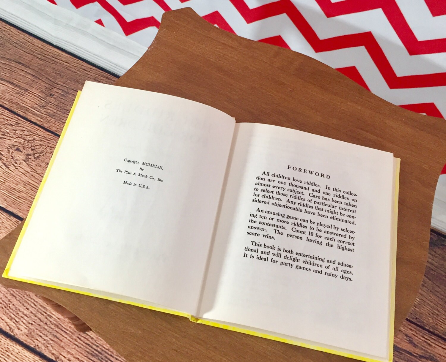 Vintage 1960s Riddles Children's Book, 1001 Riddles Book Platt and Munk ...