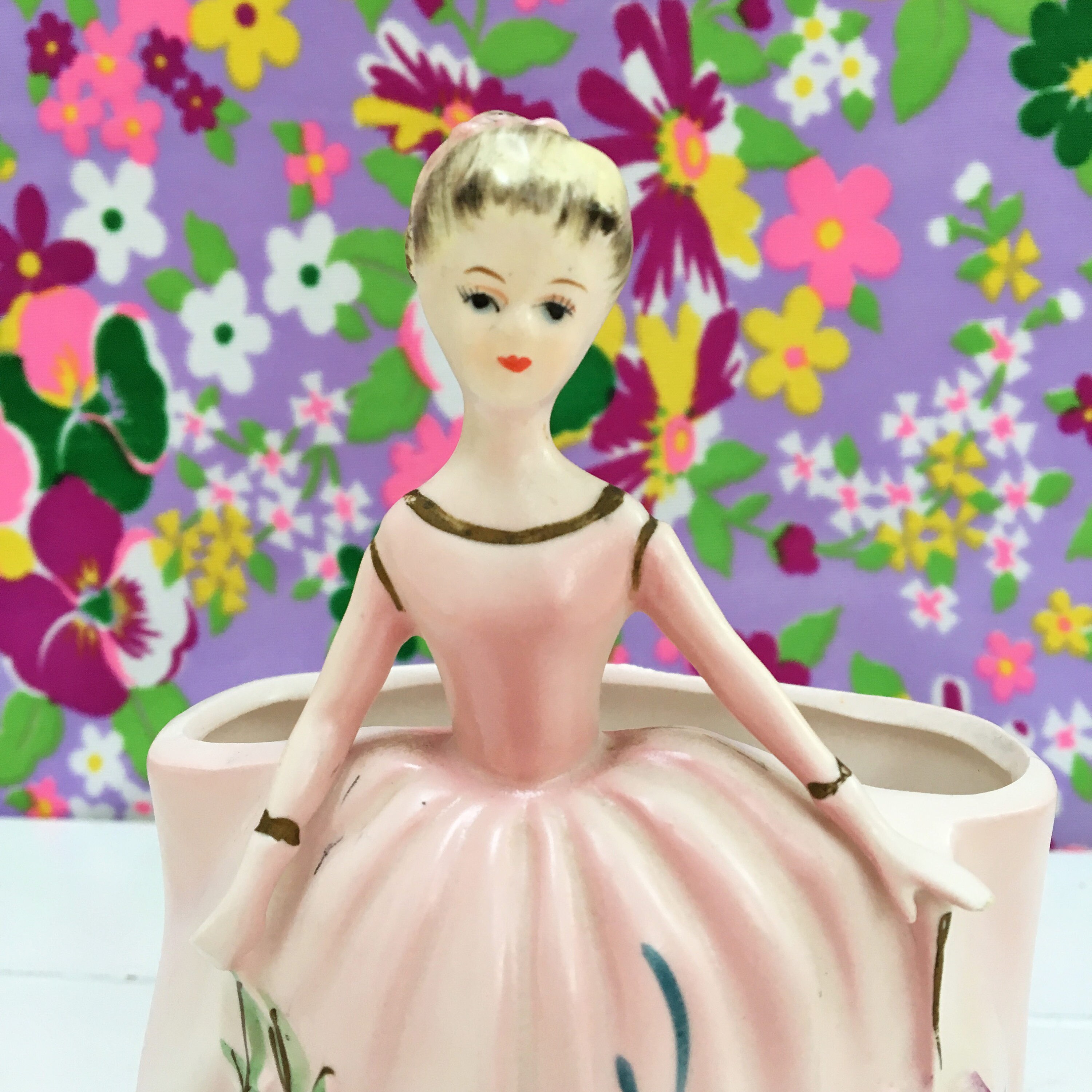 Vintage Lady Planter, Ceramic Lady Planter, Mid Century Ceramic Planter ...