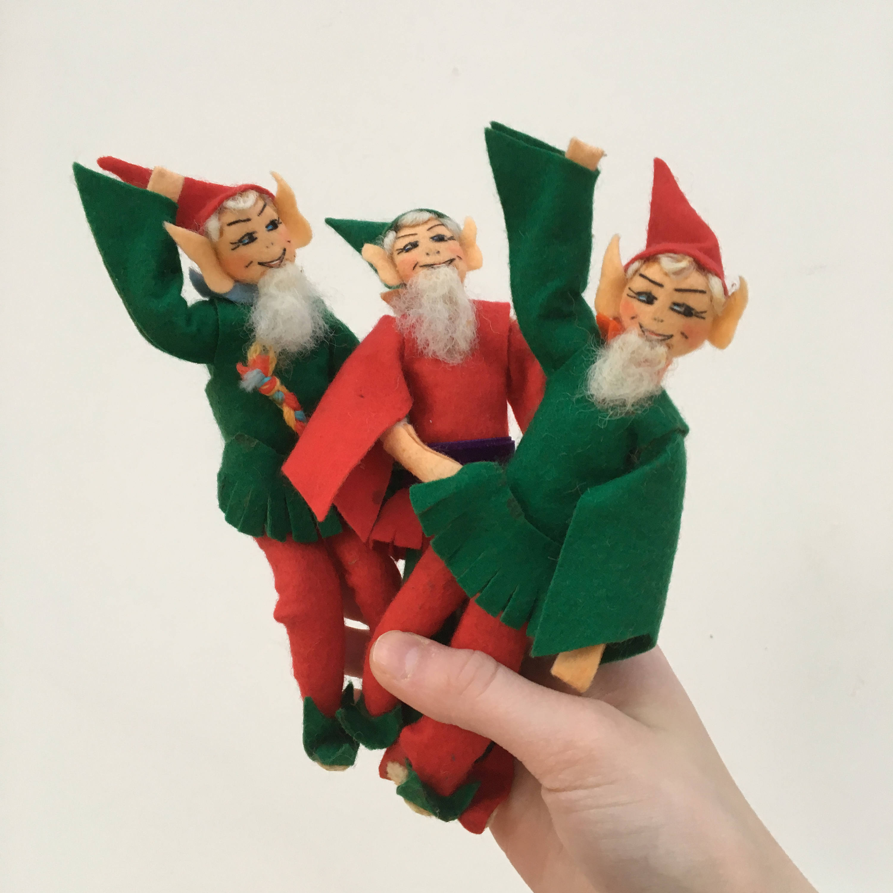 Vintage Christmas Elves, Set of three, Kitschy Christmas Elf, Vintage ...