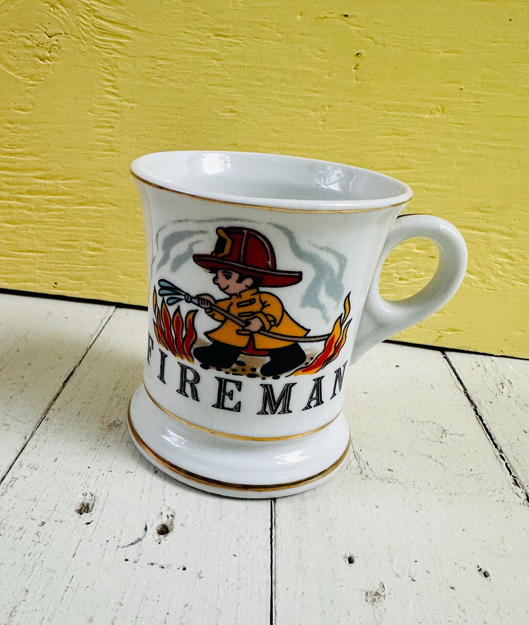 Vintage Lefton Fireman Mug, Vintage Firefighter Coffee Mug, Vintage ...