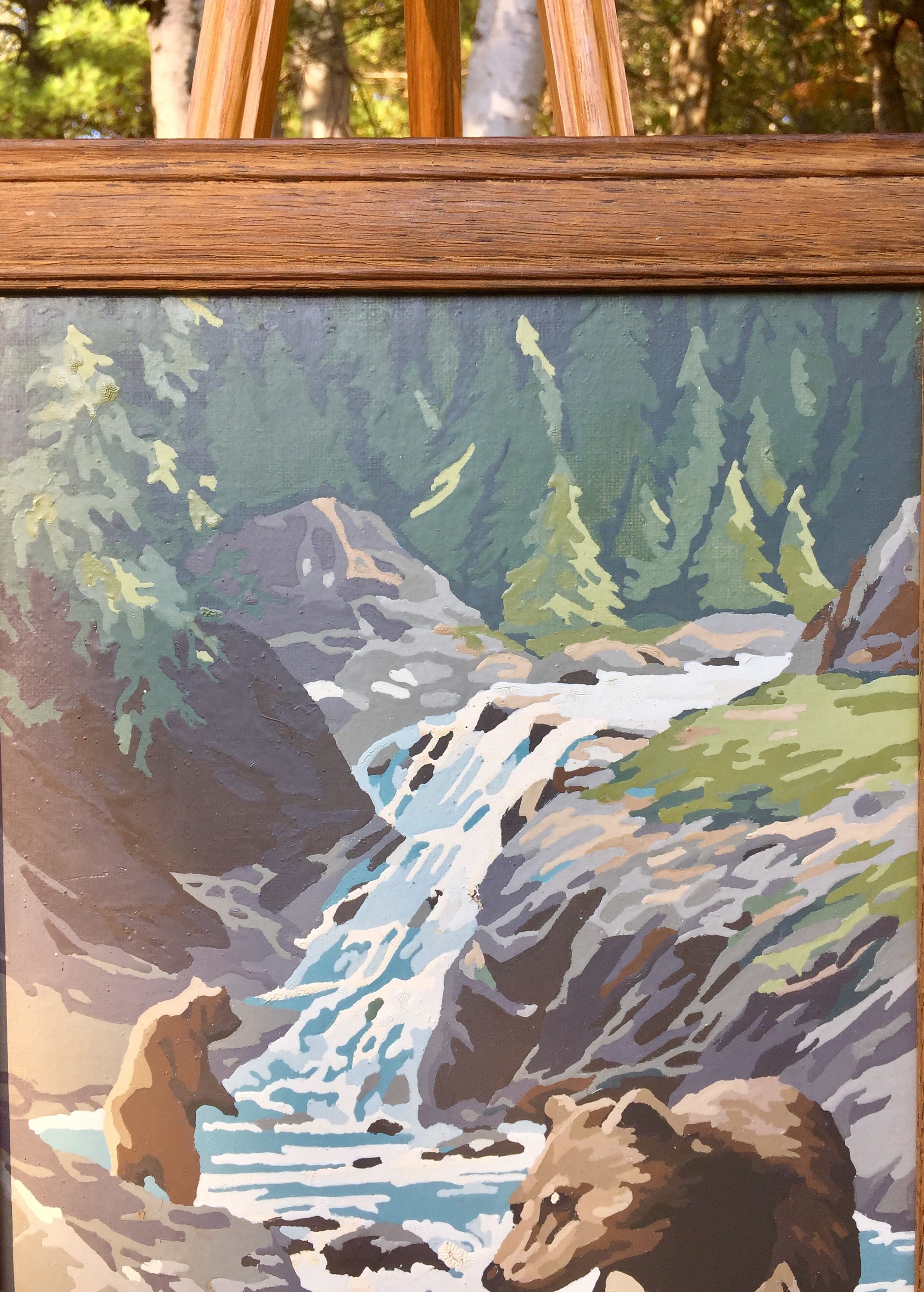 Vintage Paint by Numbers Picture, Paint by Numbers Bear Picture ...