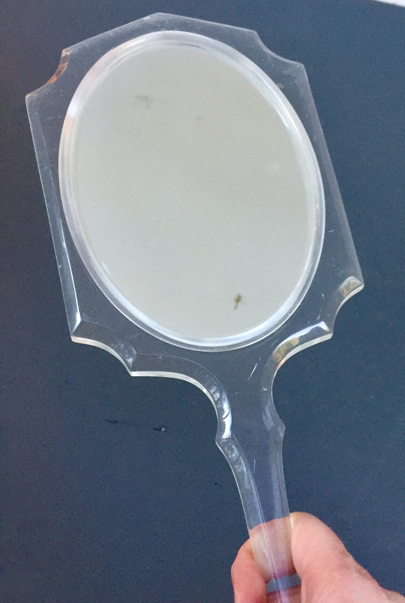 Vintage Acrylic Hand Mirror, Vintage Clear Acrylic Handmirror, Vintage ...