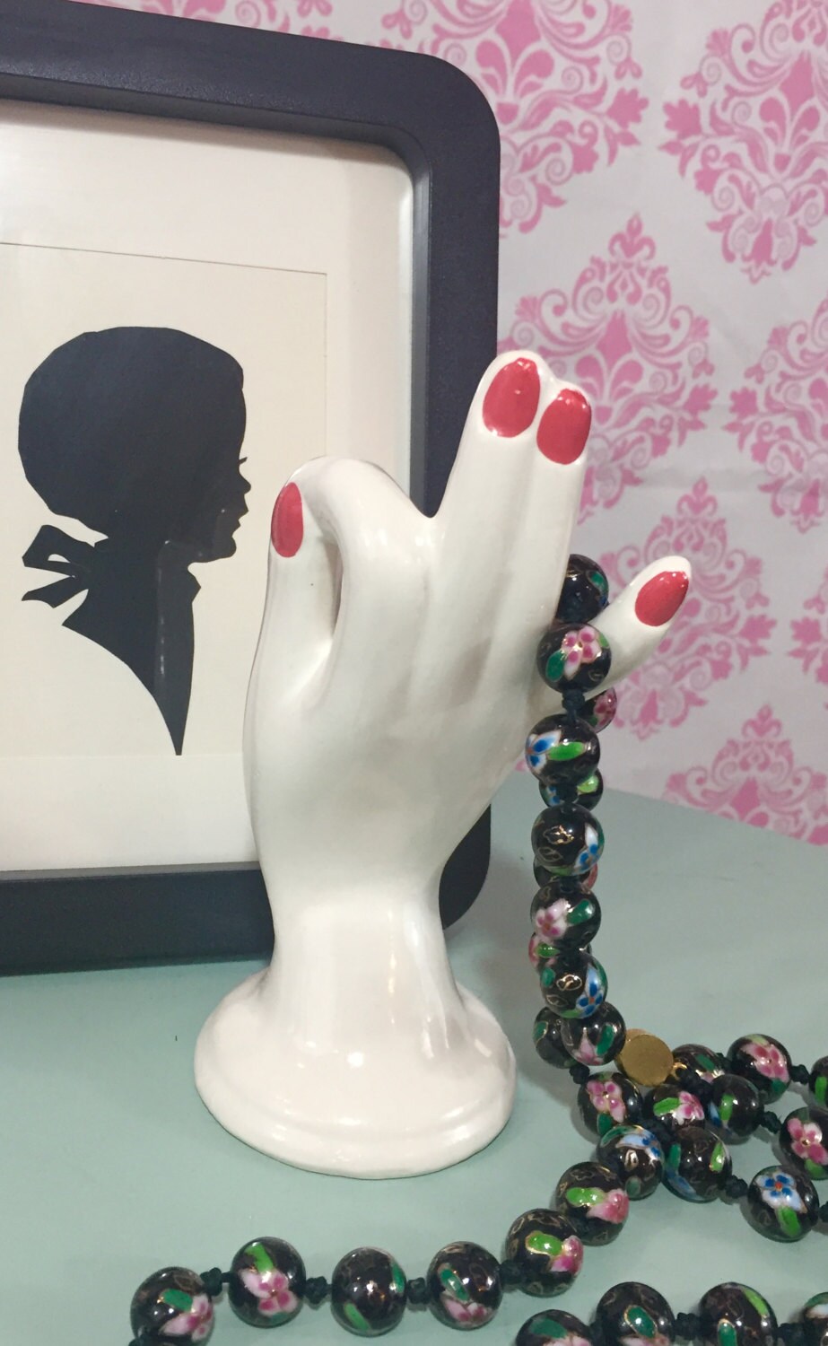 Vintage Mid Century White Ceramic Hand, Kitschy Vanity Bedroom Decor ...