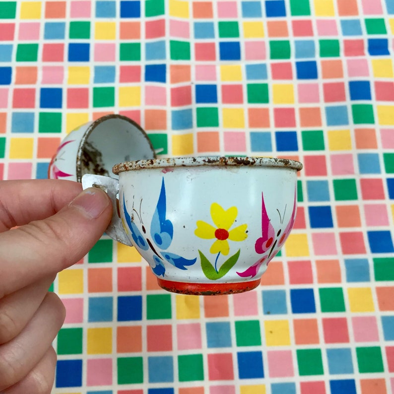 Vintage Tin Litho Little Red Riding Hood Tea Set, Vintage Little Red ...