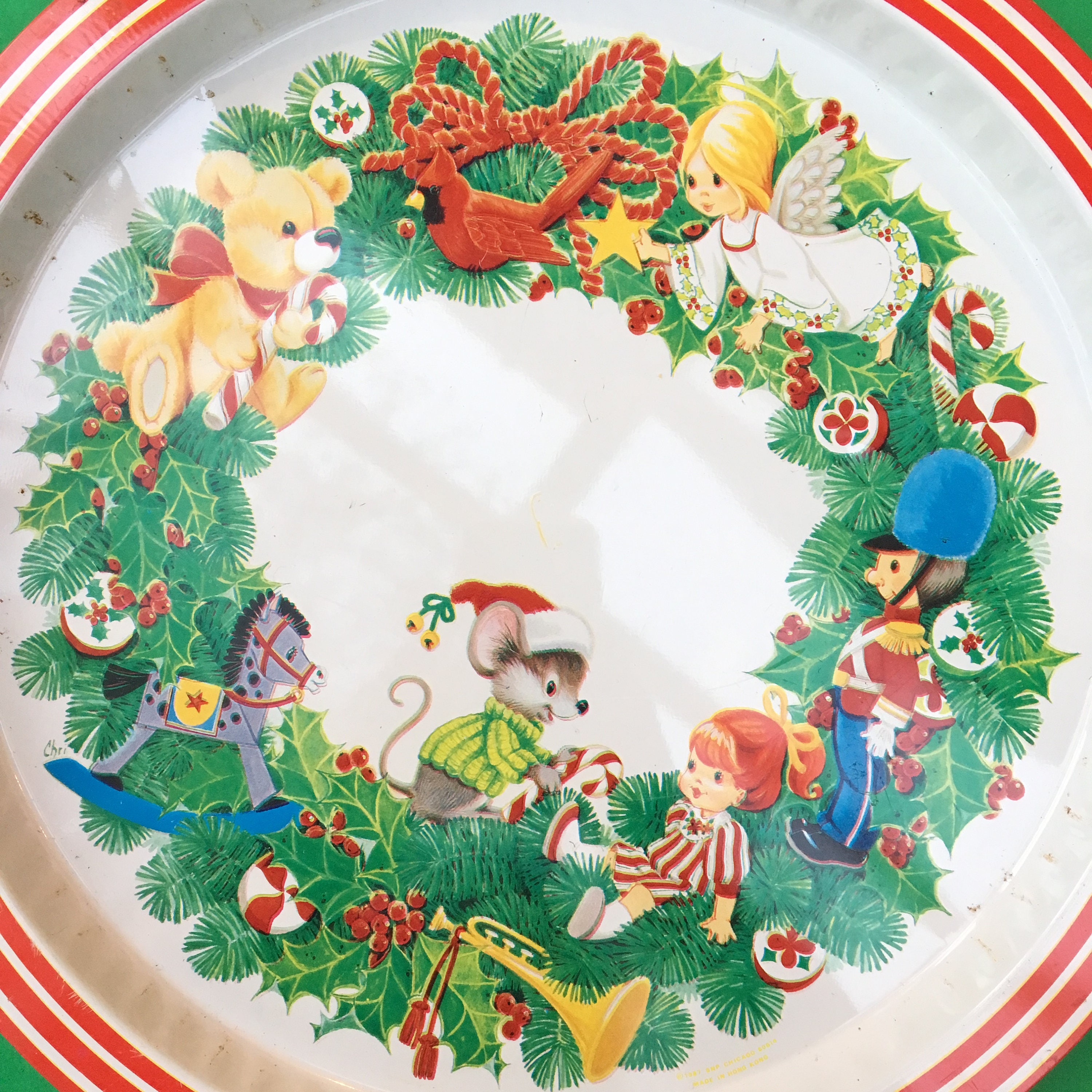 Vintage Christmas Tin Trays, Set of Three, Tin Christmas Tray ...
