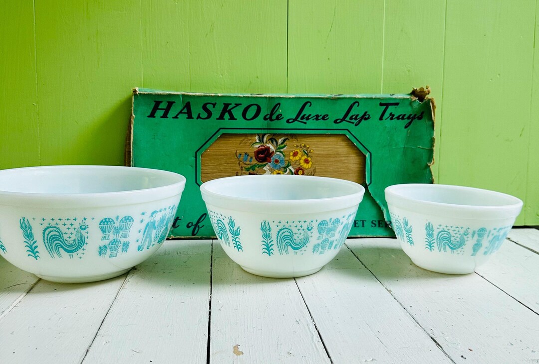 Excellent Condition, Vintage Pyrex Amish Butterprint Three Bowl Set ...