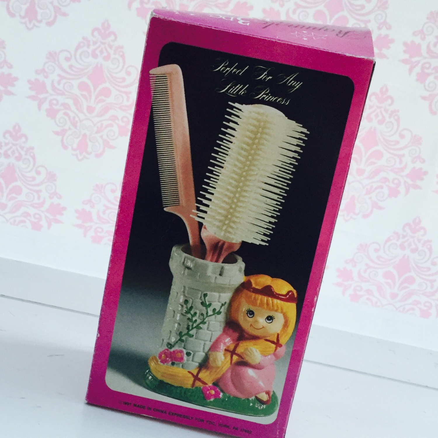 Vintage 1990s Rapunzel Comb and Brush with Holder NIB, Little Girl Hair ...