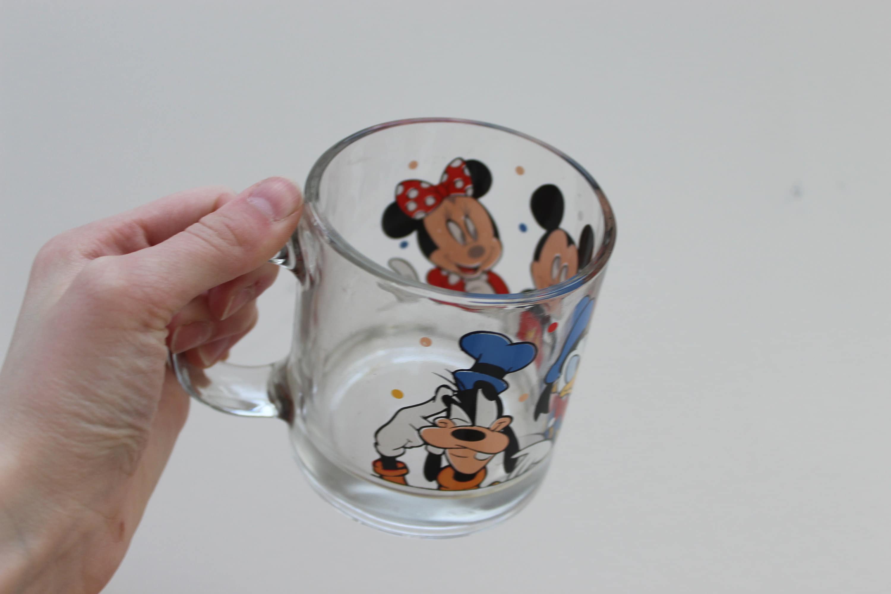 Vintage Disney Glass Mug, Vintage Mickey Mouse and Friends Glass Mug ...