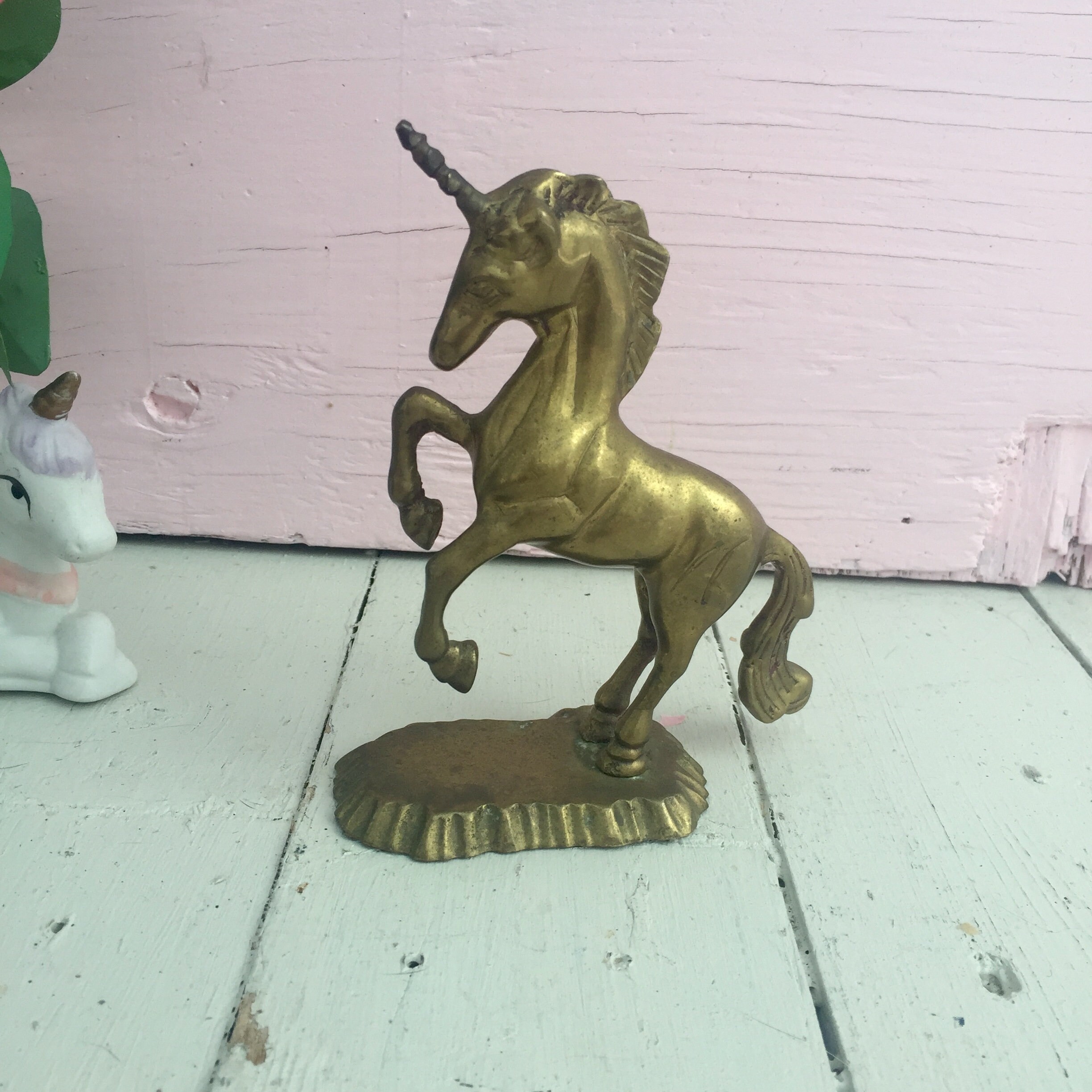 Vintage Brass Unicorn, 5.5 inch Brass Unicorn, Vintage Unicorn Figurine ...