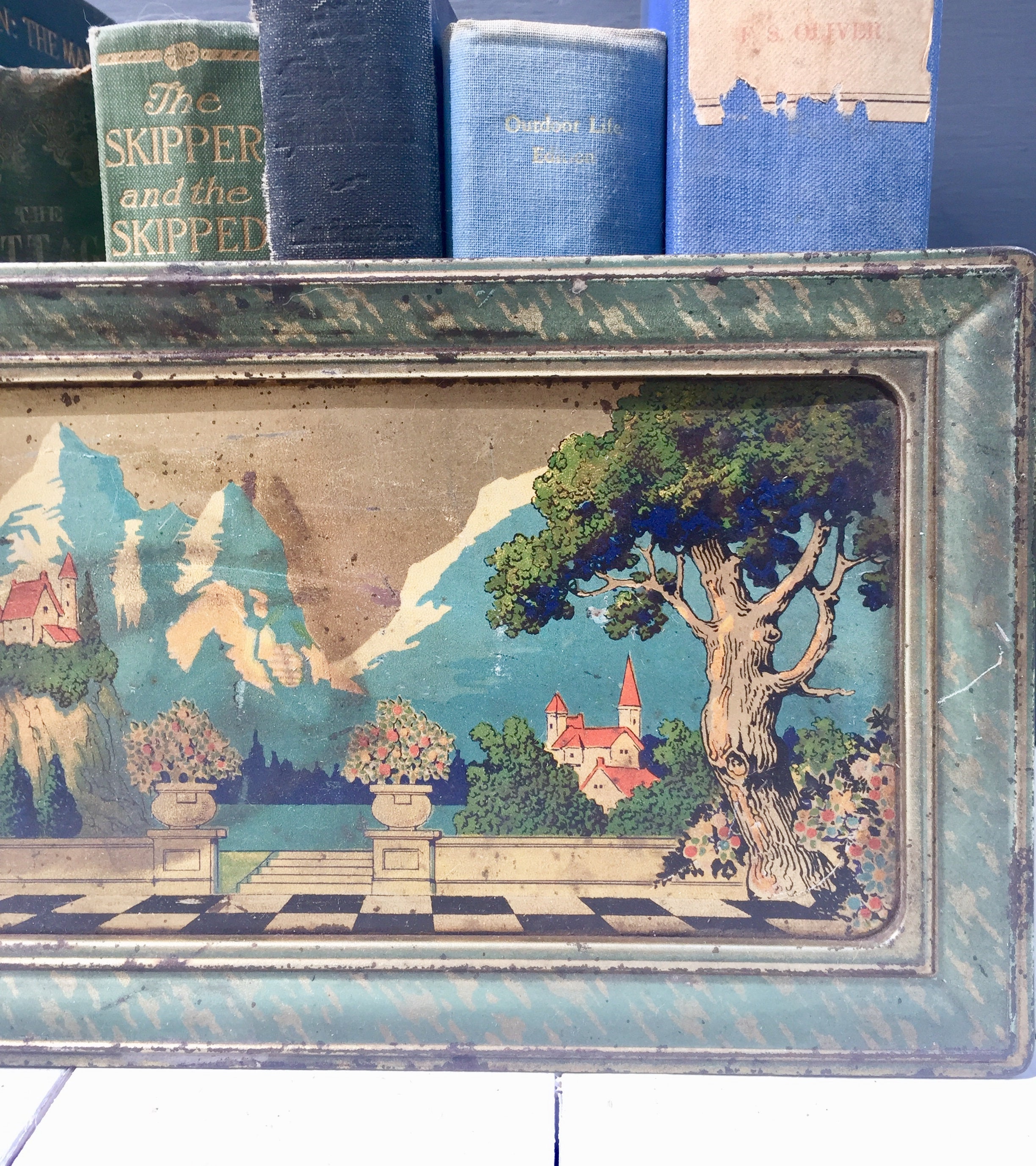 Vintage Japanese Tin Tray, Vintage Display Tin, Vintage Japanese Tin ...