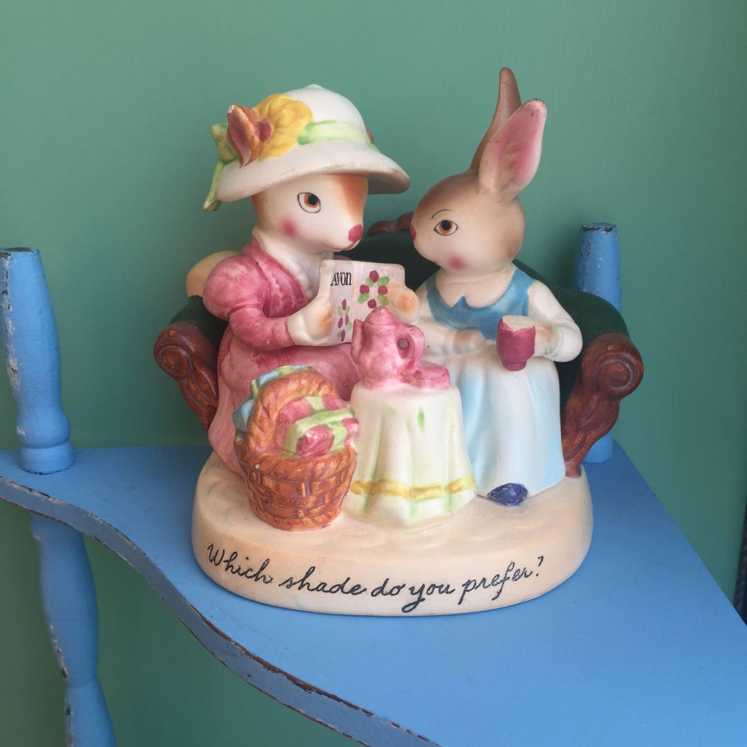 Vintage Avon Precious Moments Rabbit Figurine, Avon Bunny Figurine ...