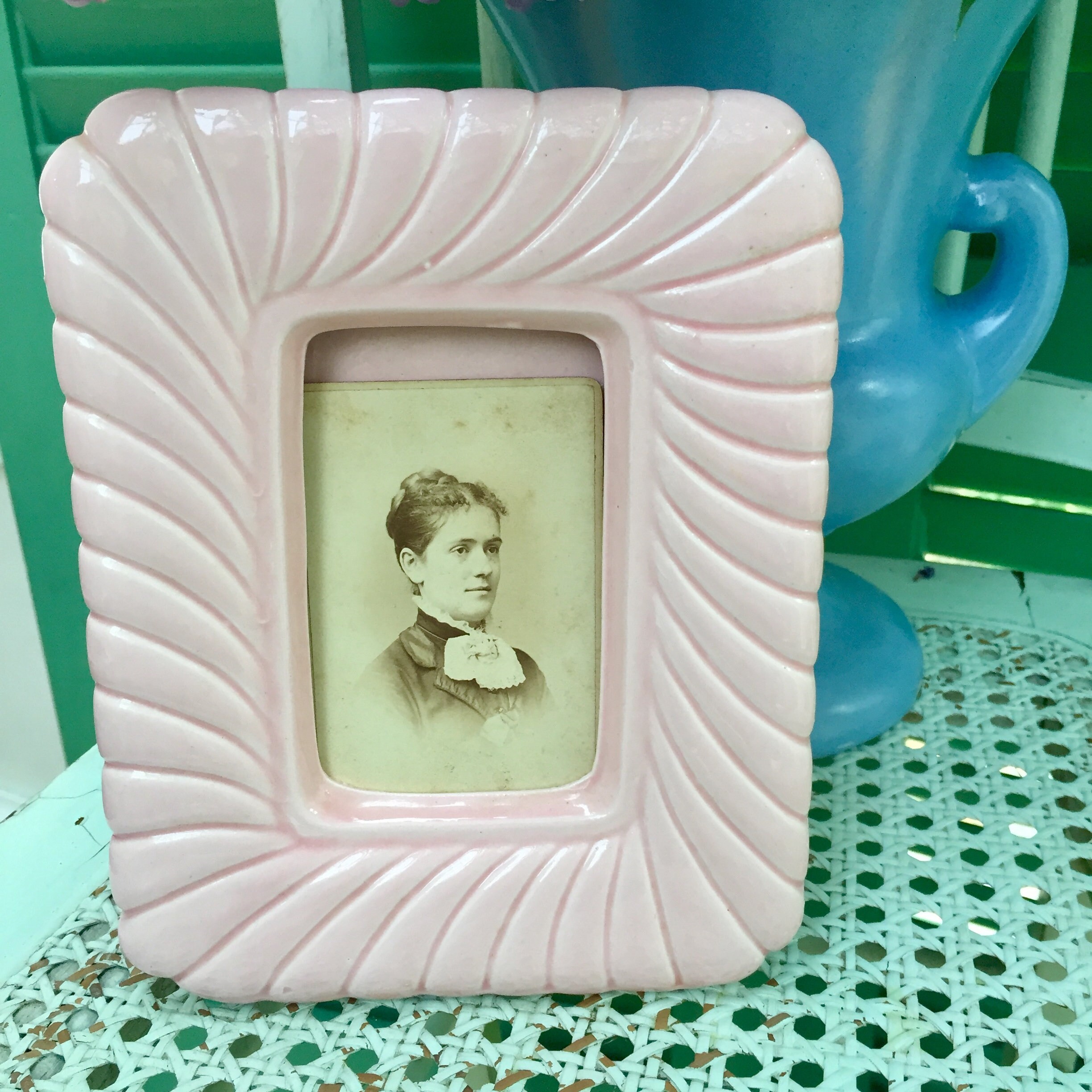 Vintage Pink Ceramic Picture Frame, Vintage Ceramic Picture Frame ...