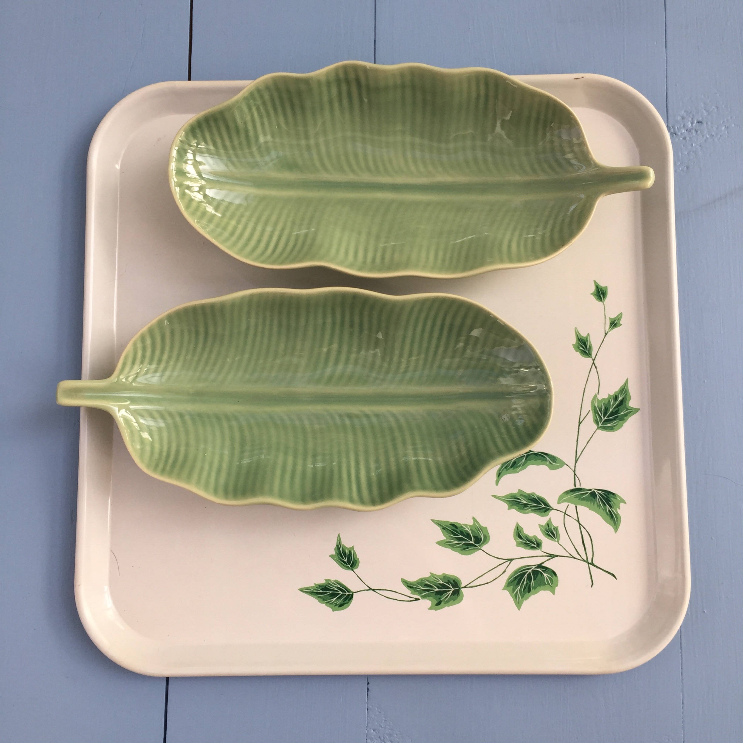 Vintage Ceramic Leaf Dishes, Vintage Decorative Ceramic Trays, Mid ...