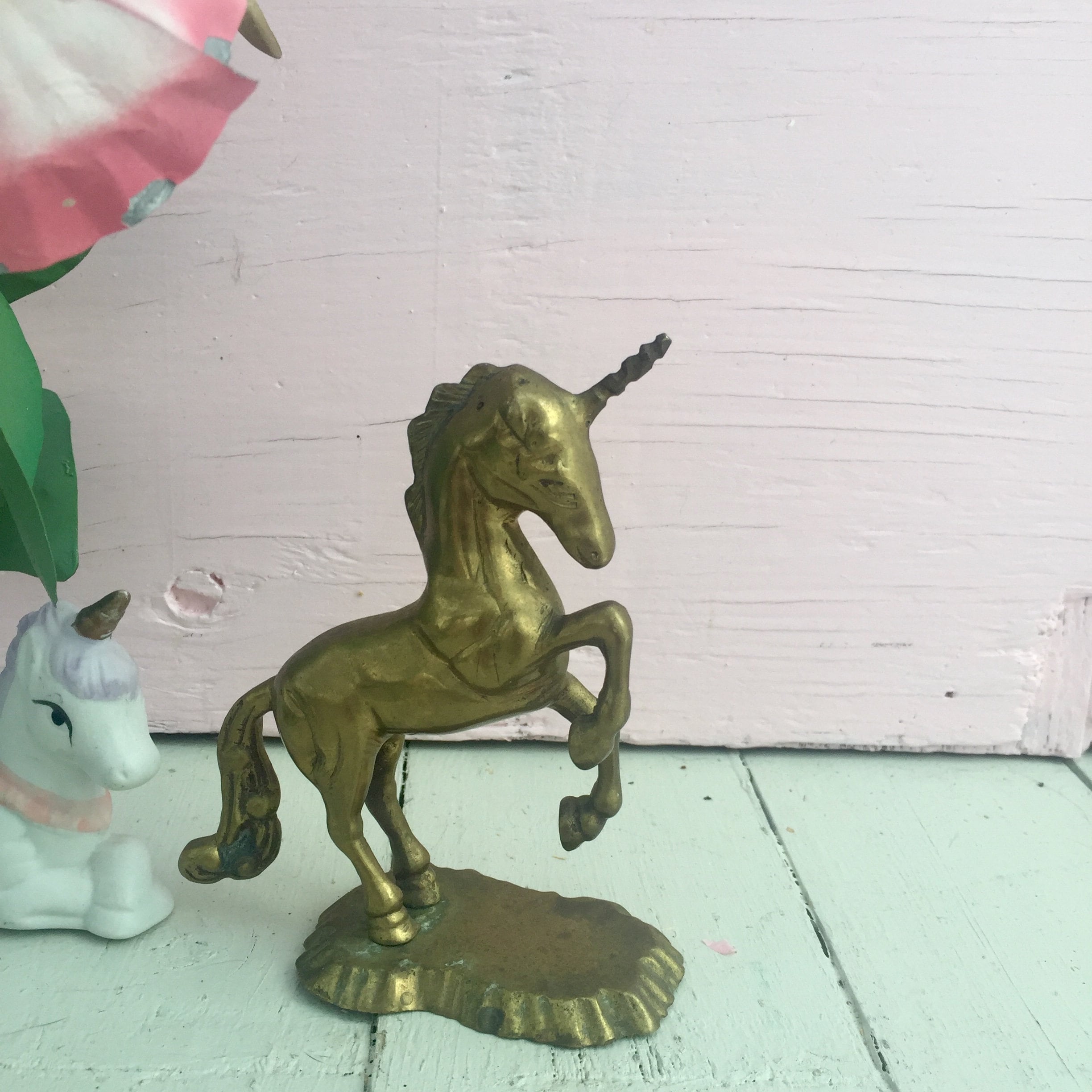 Vintage Brass Unicorn, 5.5 inch Brass Unicorn, Vintage Unicorn Figurine ...