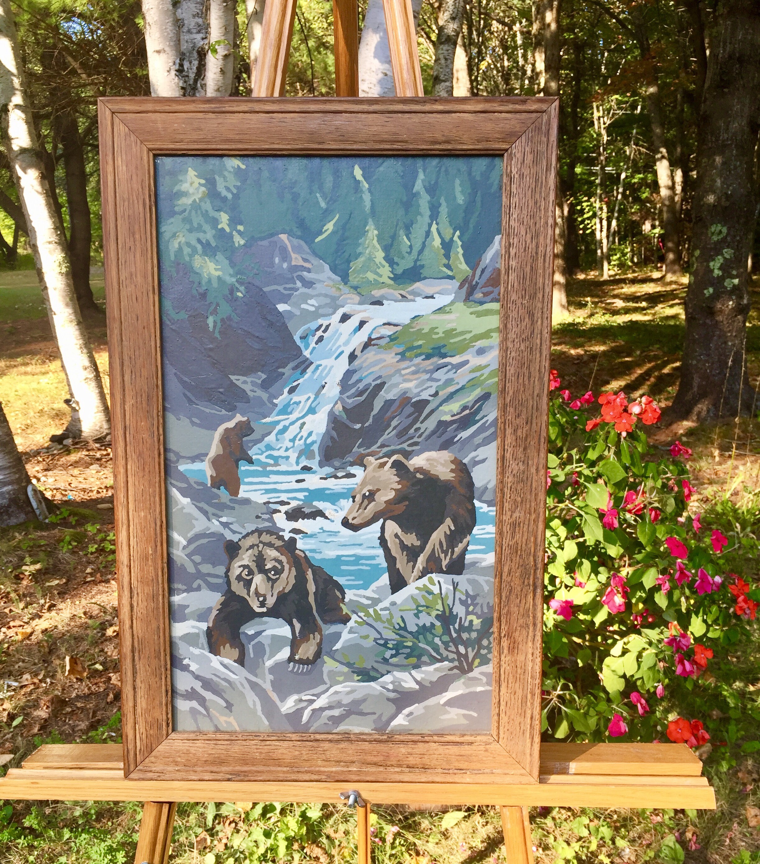 Vintage Paint by Numbers Picture, Paint by Numbers Bear Picture ...