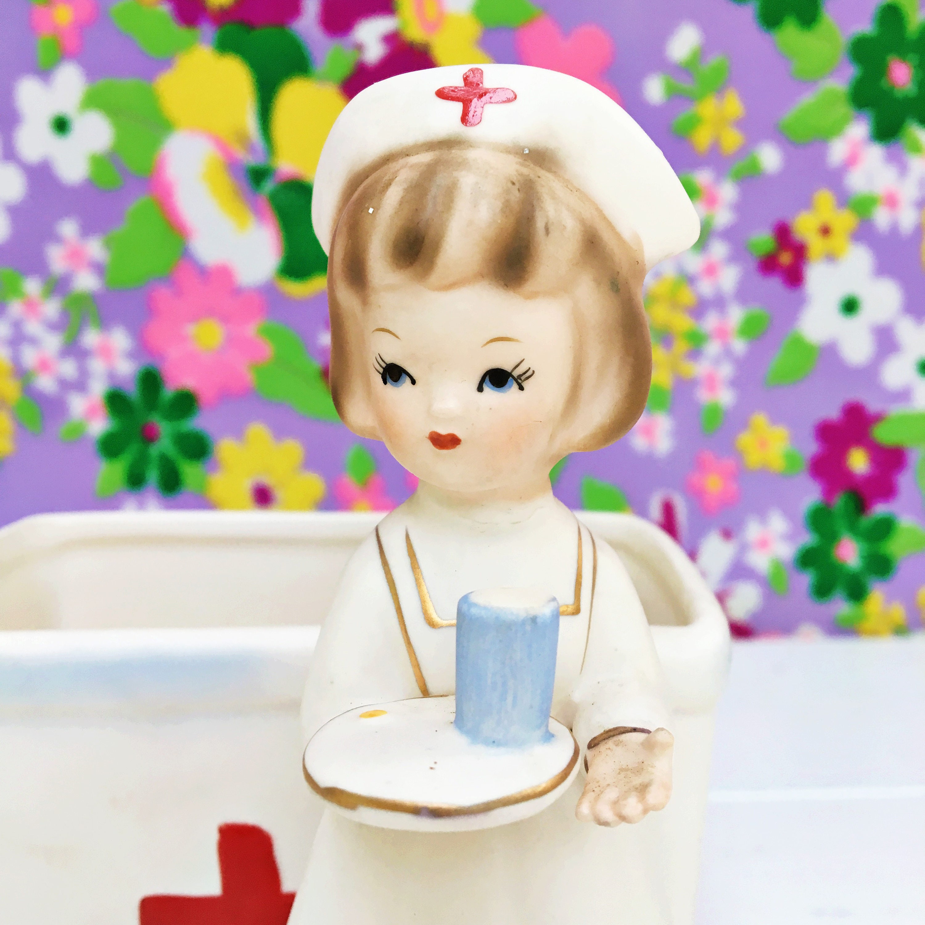 Vintage Napco Nurse Planter, Rare Napco Planter, Red Cross Nurse ...