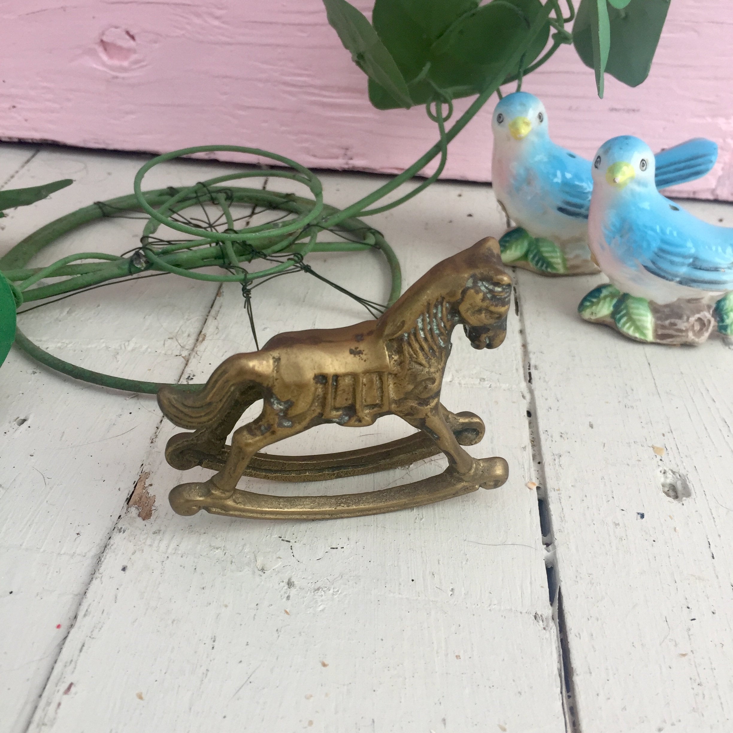Vintage Small Brass Rocking Horse, Vintage Brass Rocking Horse, Vintage ...
