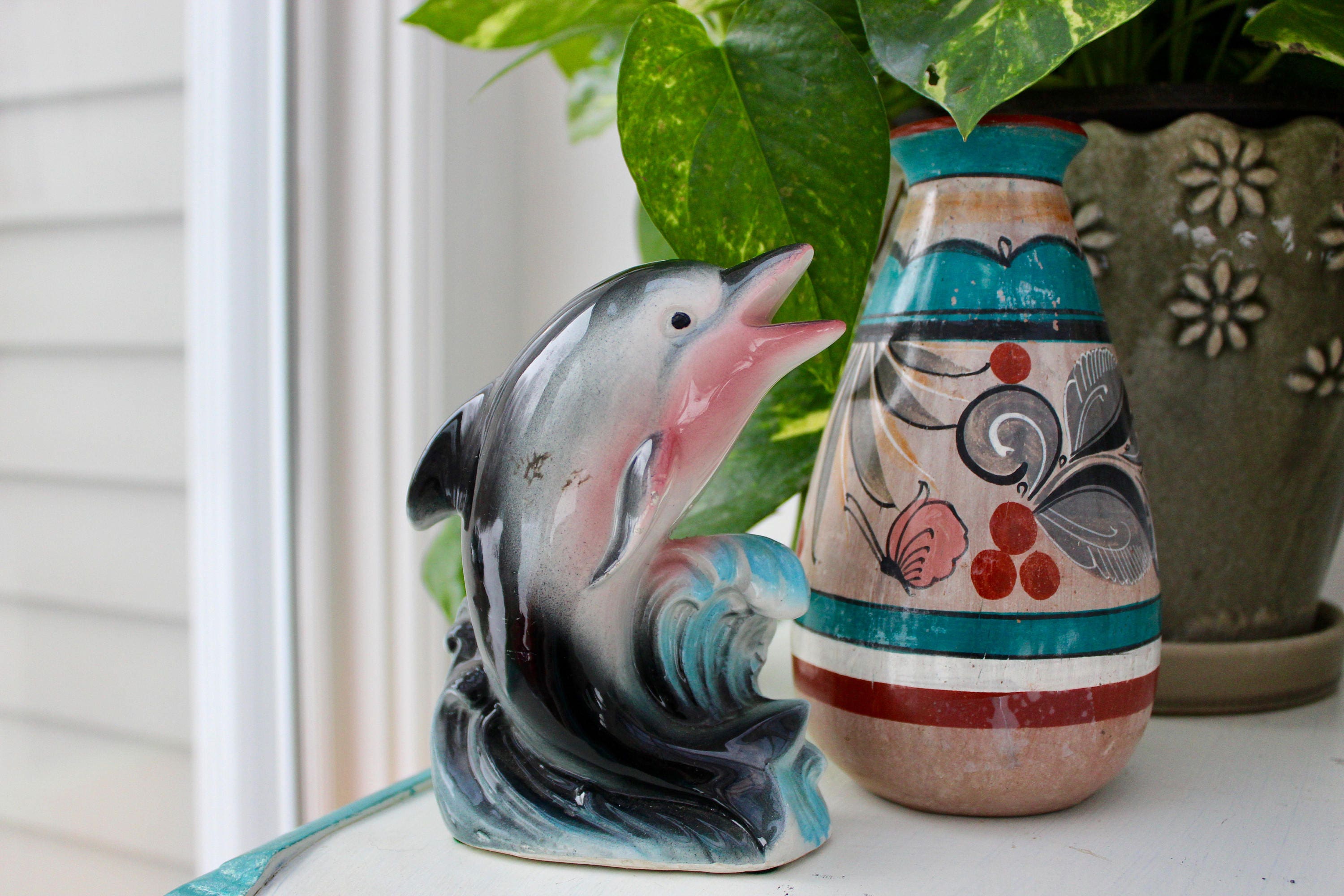 RESERVED FOR JEN- Vintage Dolphin Bank, Vintage Japanese Dolphin Bank ...