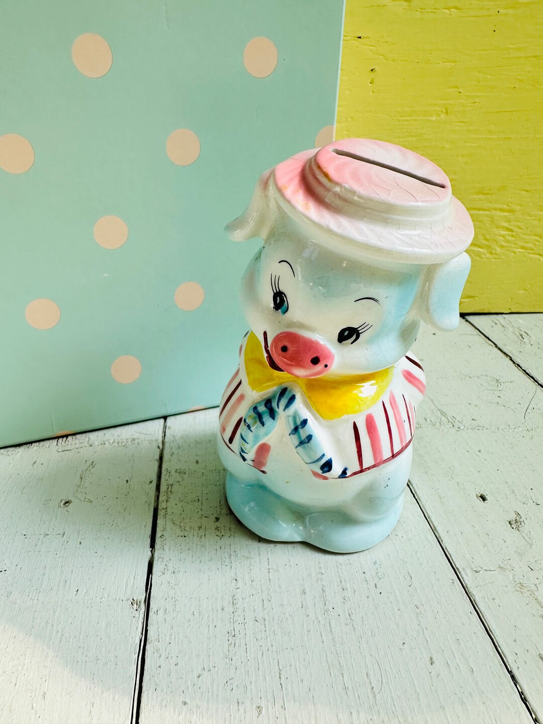 Vintage 1950s Piggy Bank, Vintage Mid Century Coin Bank, 50s Piggy Bank ...