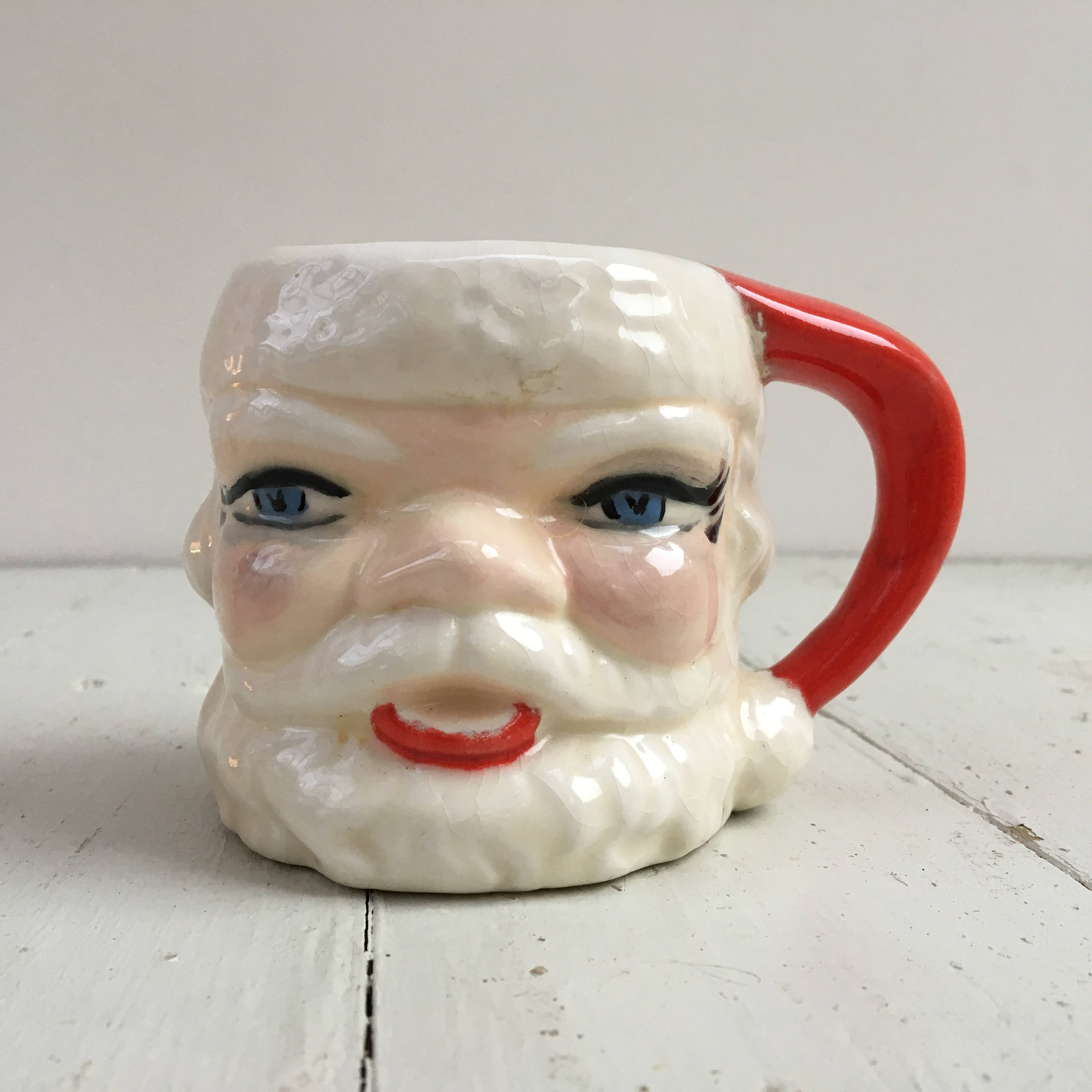 Vintage Santa Mugs, Set of Two, Vintage Santa Coffee Cups, Vintage ...