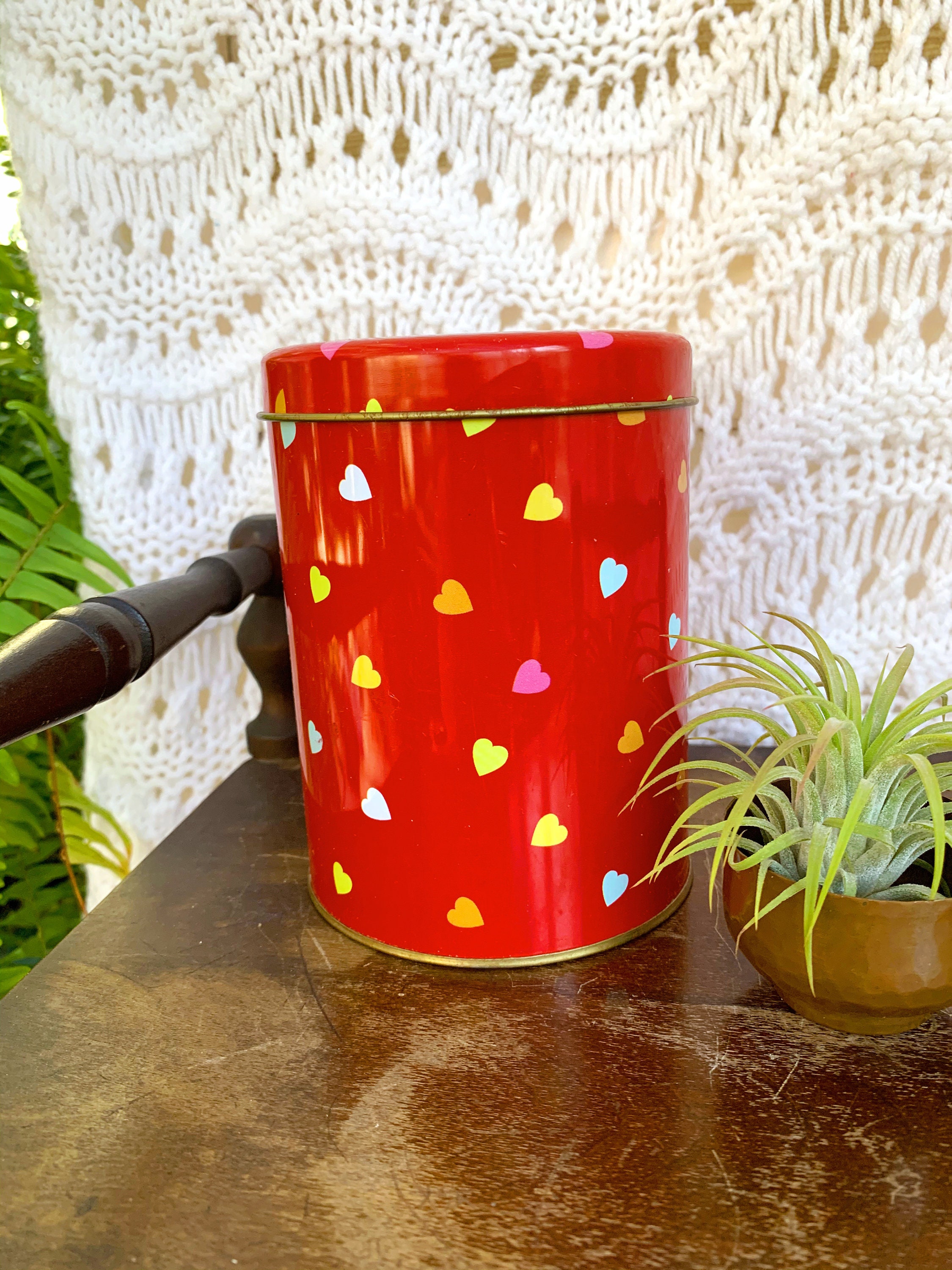 Vintage Valentine's Tin Canister, Vintage Valentine's Decor, Vintage ...