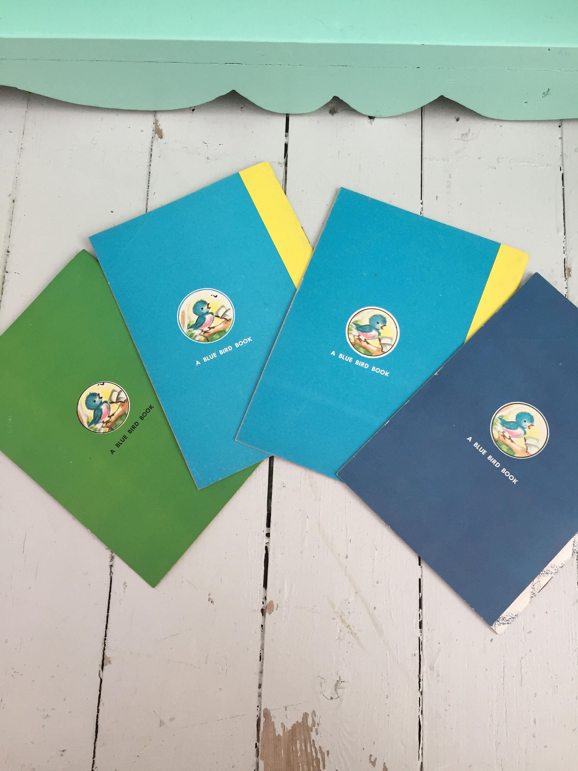 Vintage 1950s Children's Books, Set of Four, 1950s Blue Bird Books for ...