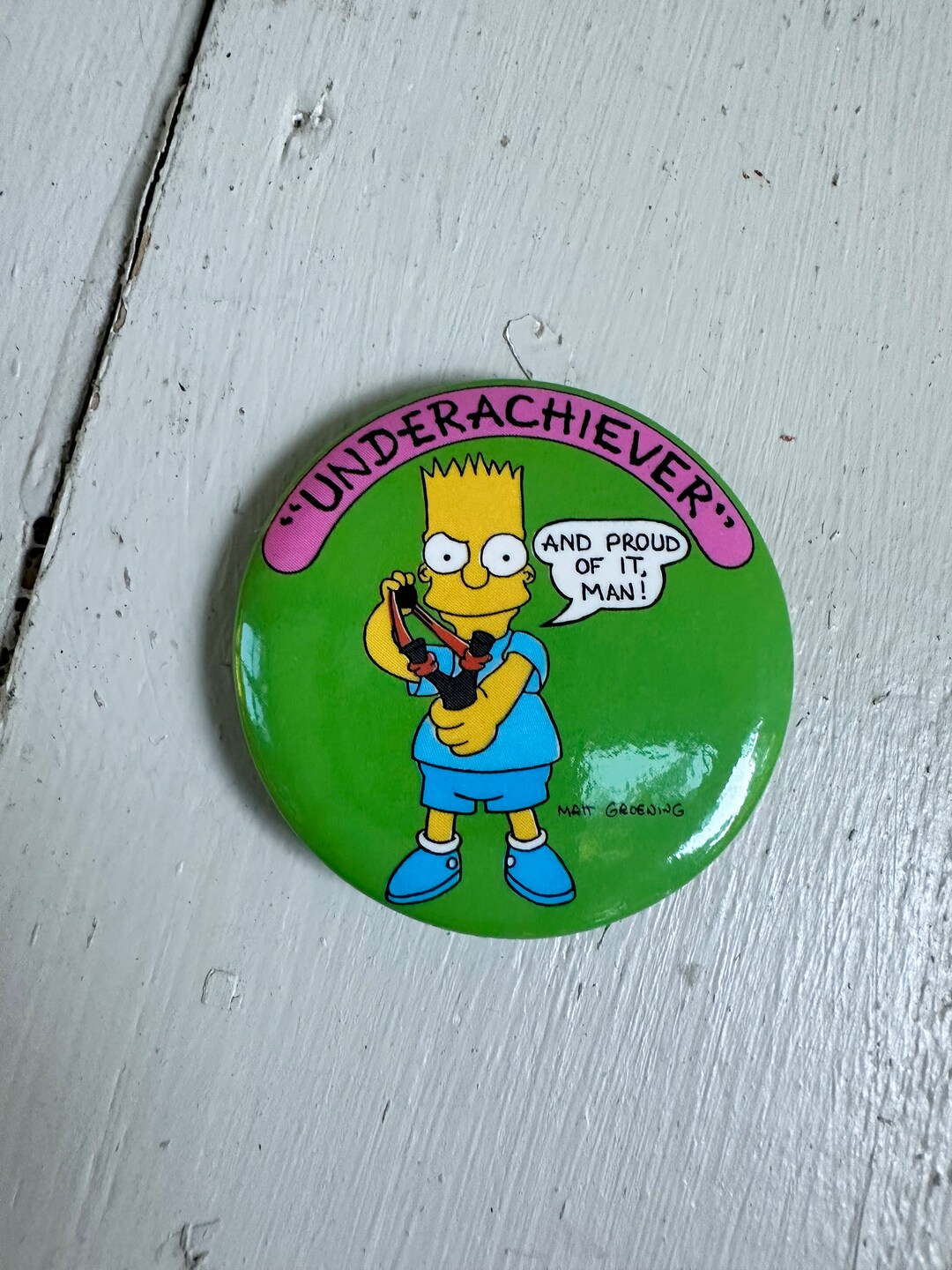 Vintage 1990s Bart Simpson Button, Simpsons Pin, Collectible Simpsons ...