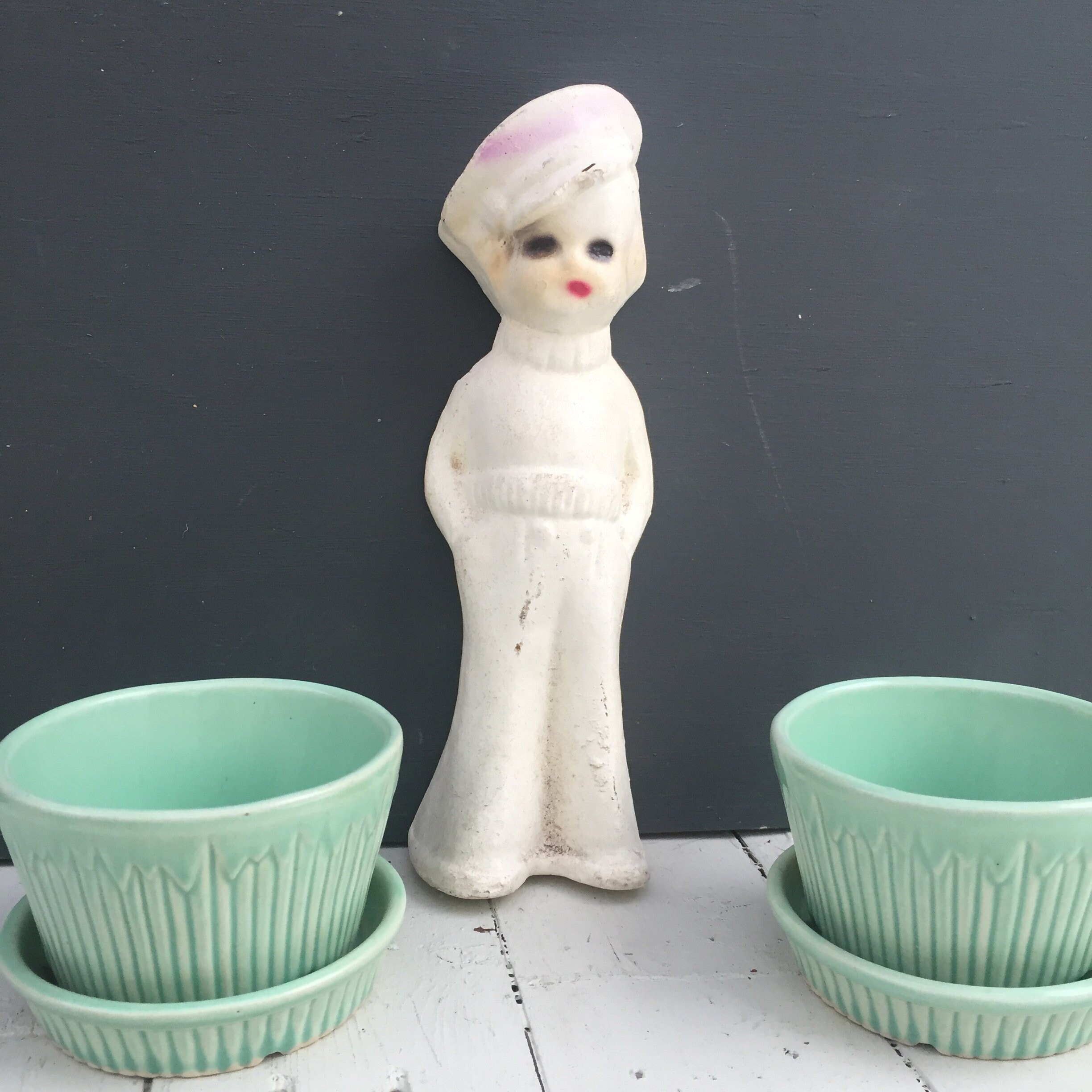 Vintage 1920s Carnival Prize Chalkware Girl Statue, Vintage Chalkware ...