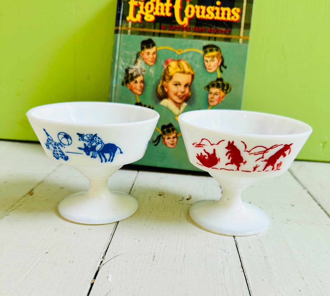 Vintage Hazel Atlas Sherbet Dishes, Set of Two, Hazel Atlas Circus ...