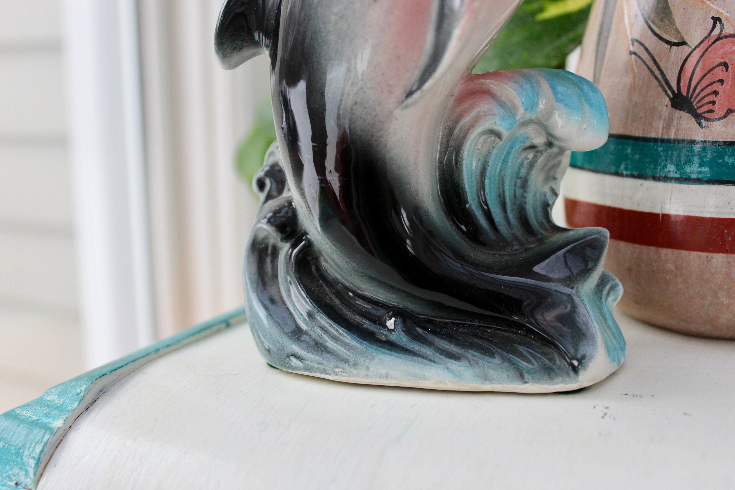 RESERVED FOR JEN- Vintage Dolphin Bank, Vintage Japanese Dolphin Bank ...