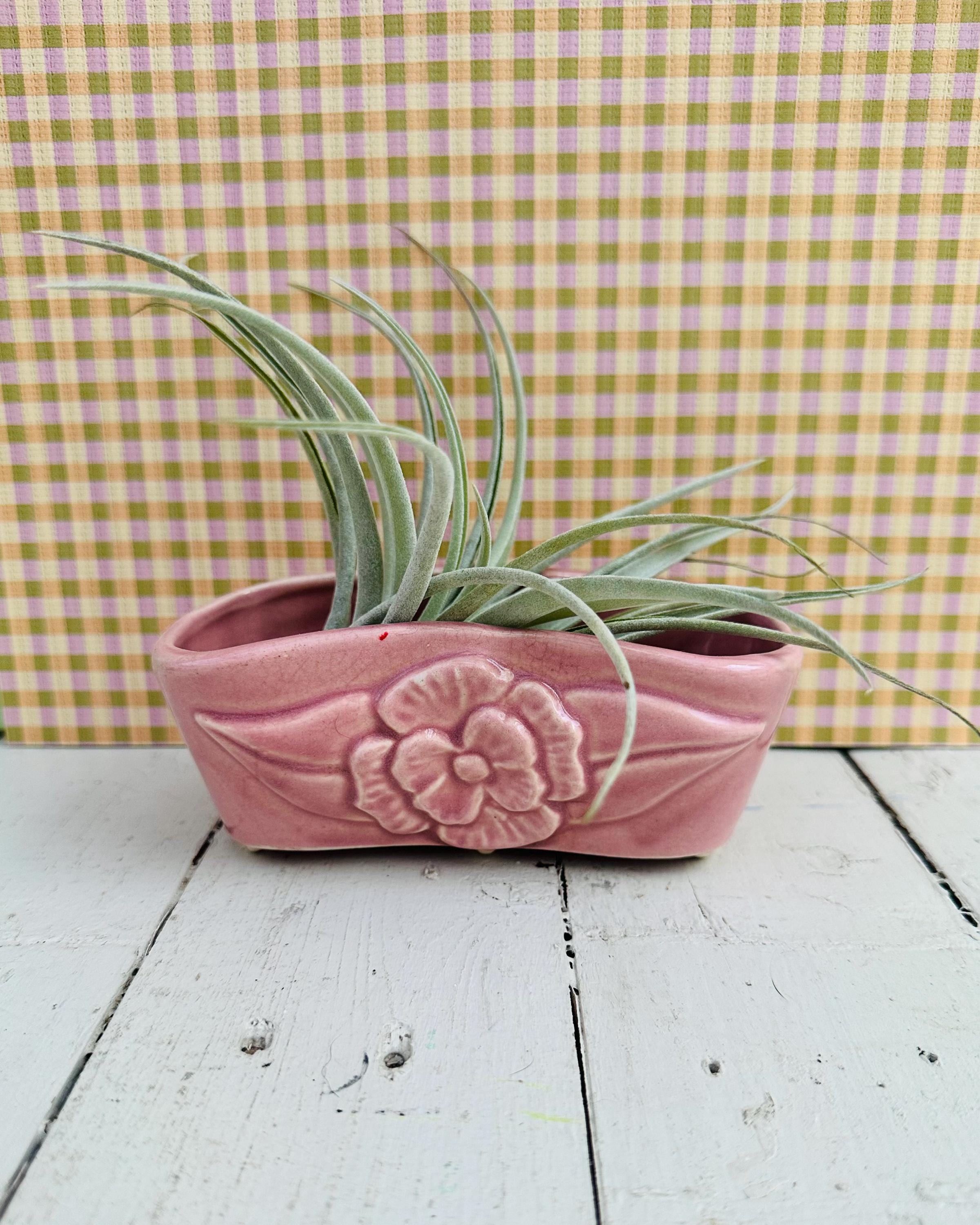 Vintage 1940s Rare McCoy Planter Pink Rose Ceramic Pottery Light Pink ...