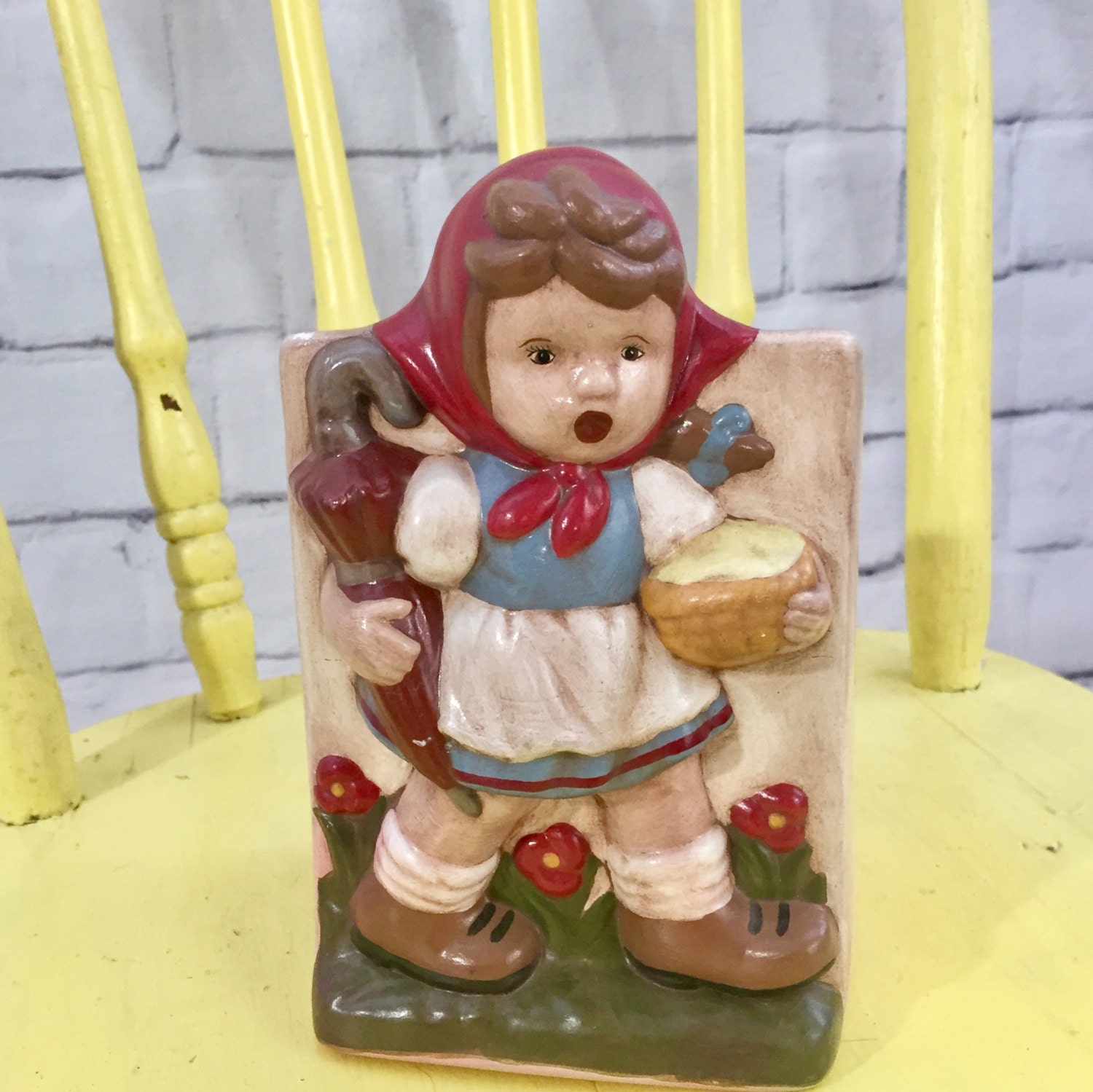 Vintage Hummel Style Planter Flower Pot, Little Girl Ceramic Planter ...