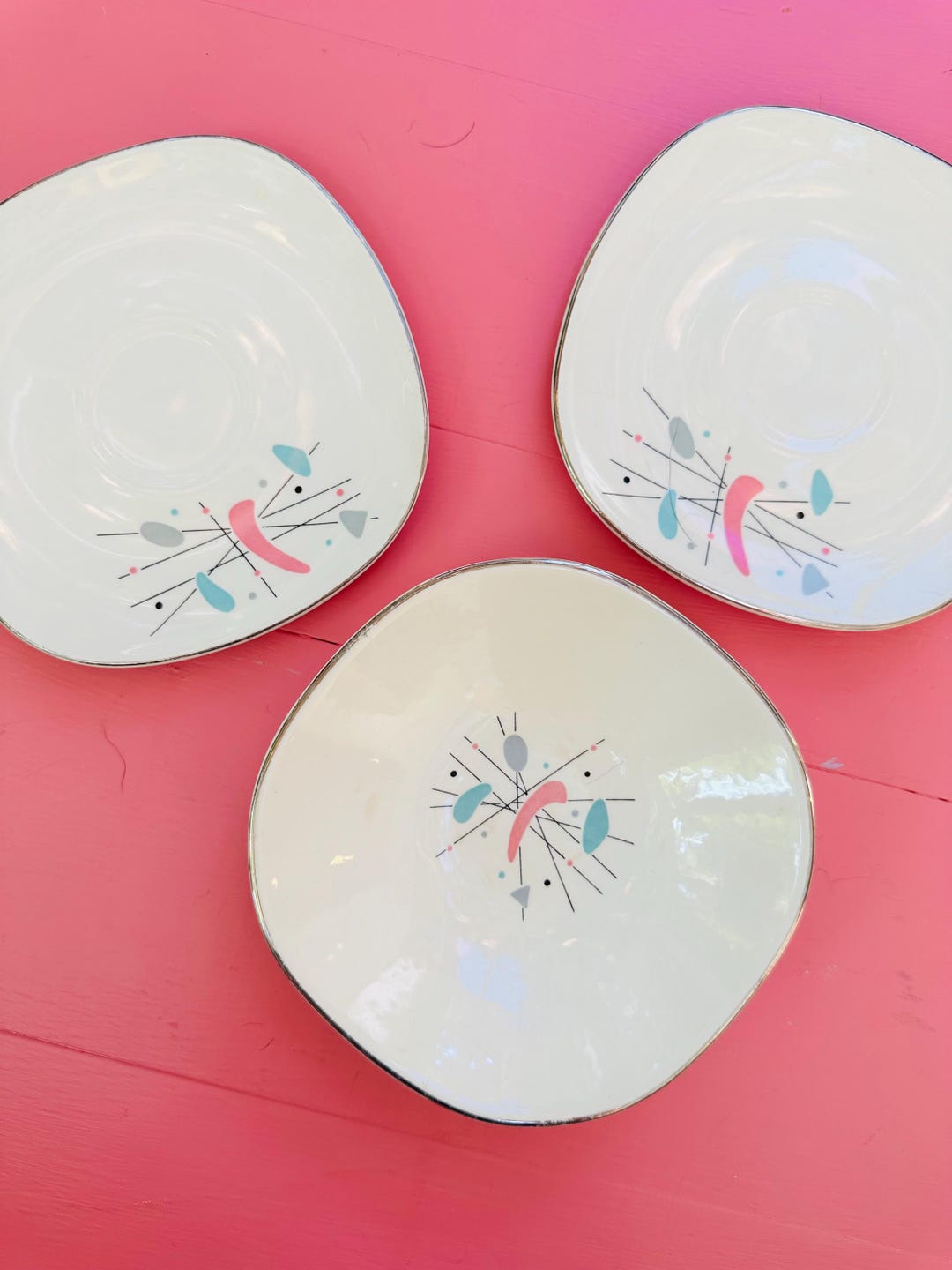 Rare Vintage Edwin Knowles Mobile Atomic Small Plates and Bowl, Edwin ...